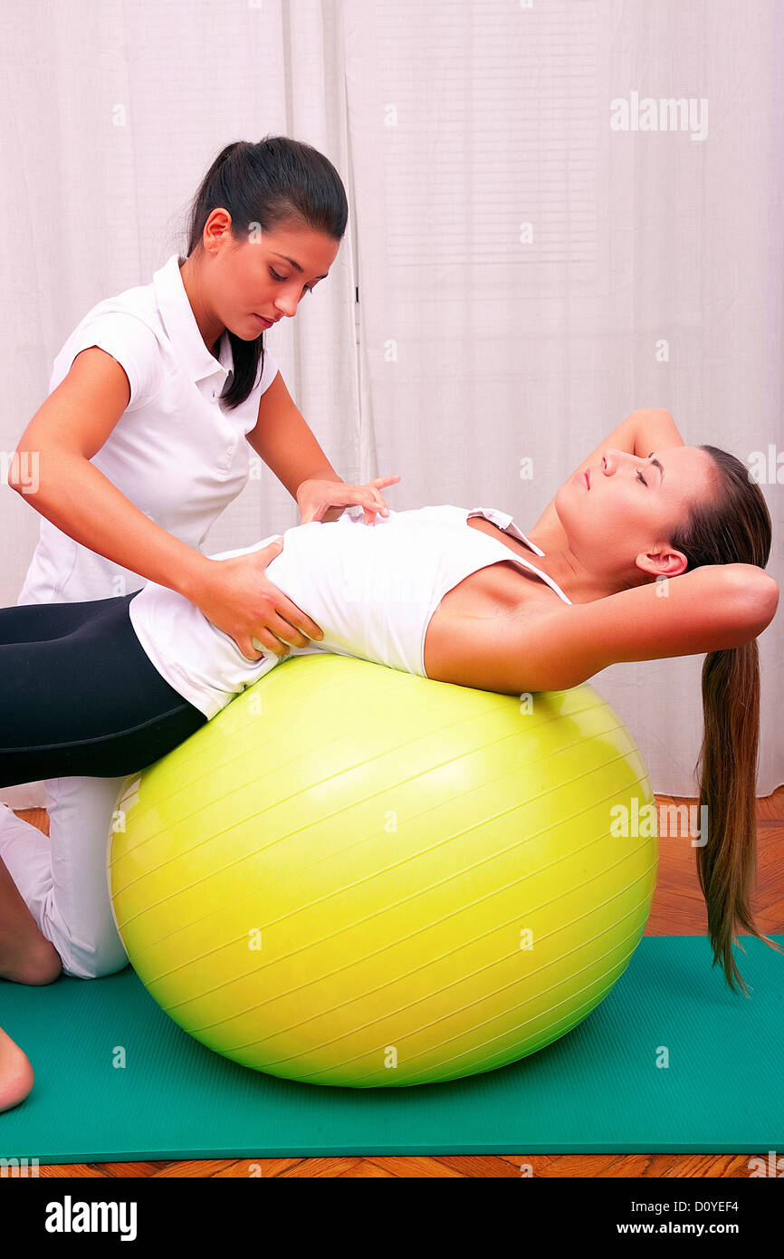 exercises control basin trunk with bobath ball fitball stabilization ...