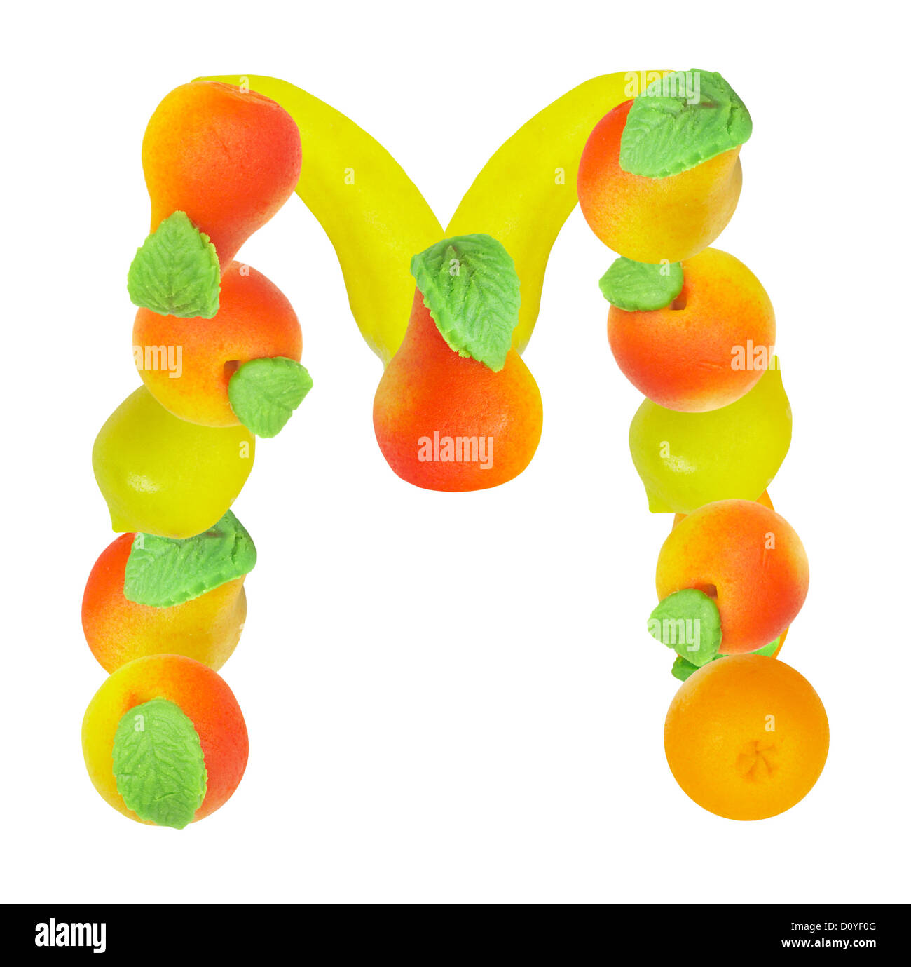alphabet from fruit, the letter M Stock Photo - Alamy