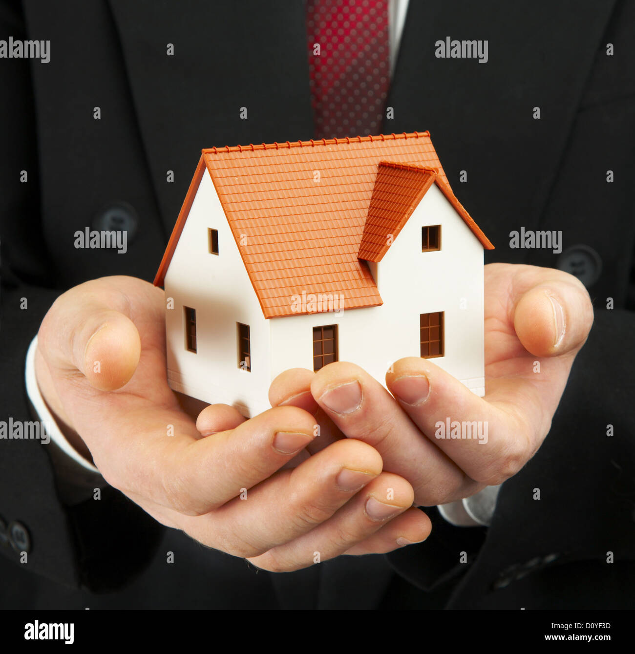 The house in a hand Stock Photo - Alamy