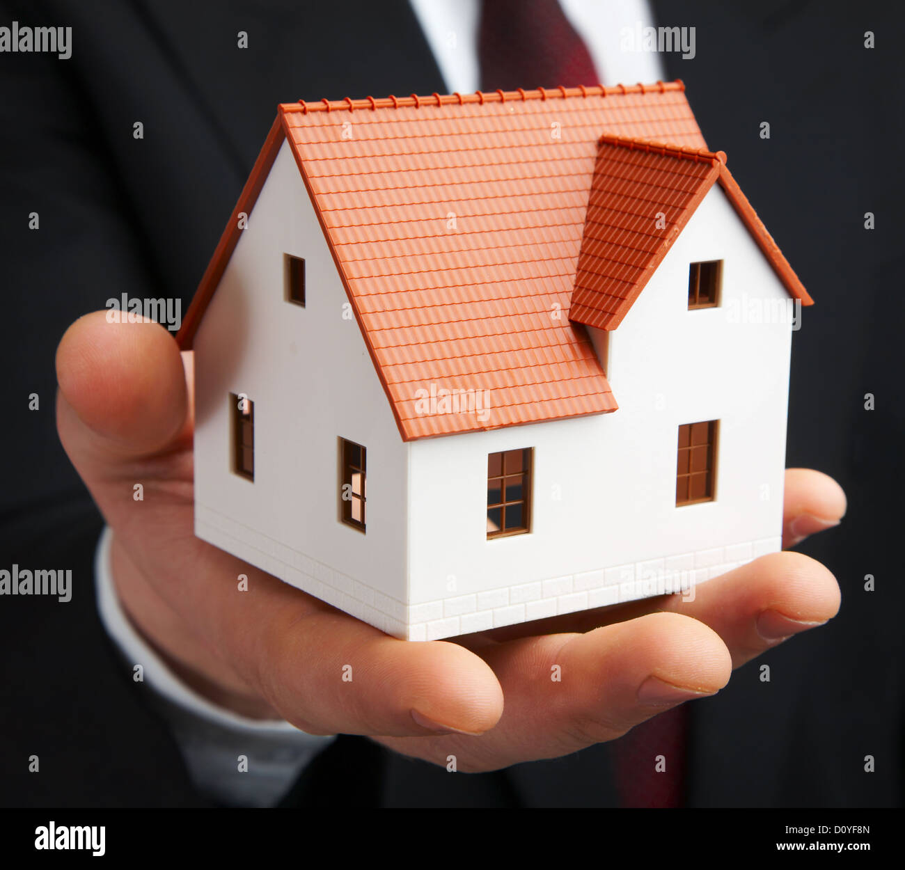 The house in a hand Stock Photo - Alamy