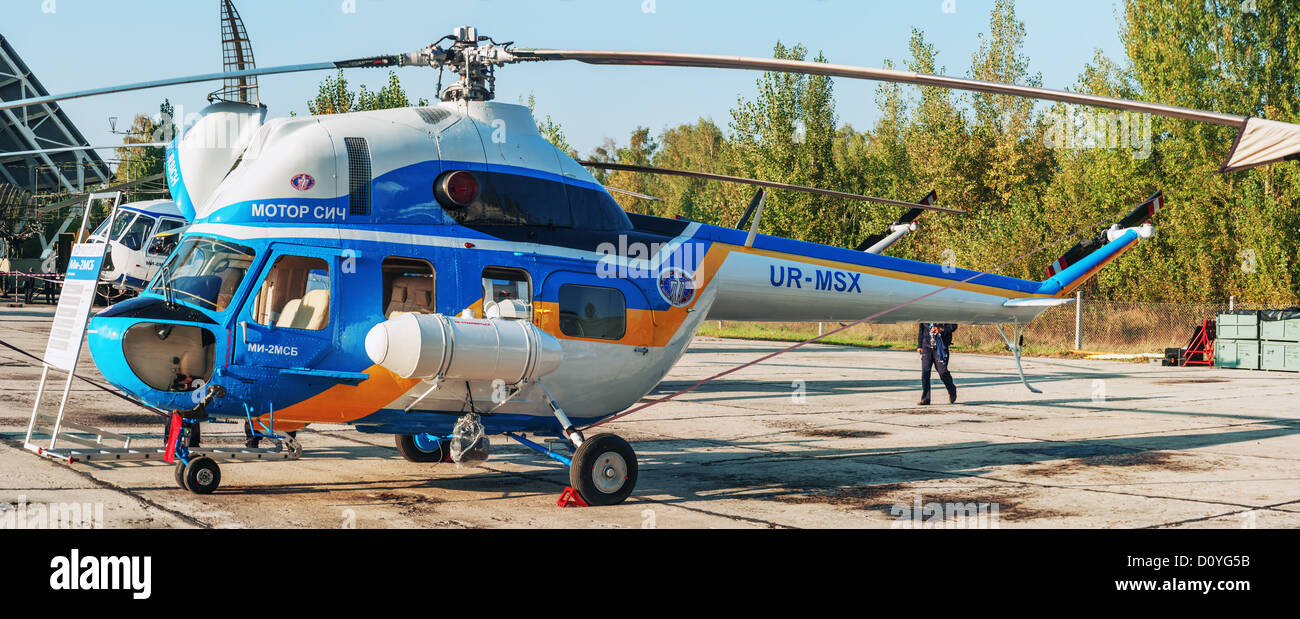 Upgraded Mi-2MSB ( MSB-2) helicopter. General view of the helicopter ...
