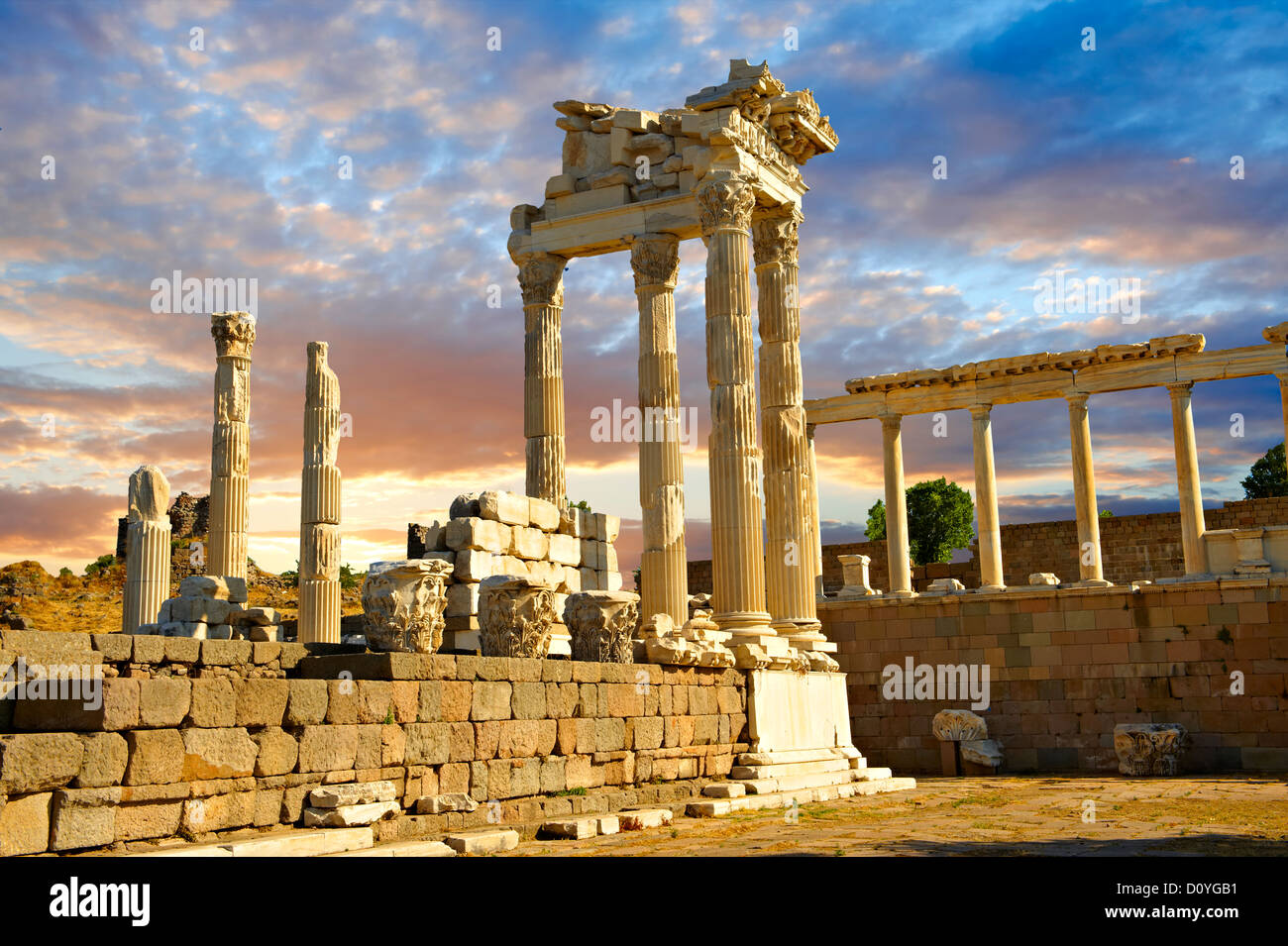 Pillars of the Greco - Roman Temple of Trajan, Pergamum archaeological ...