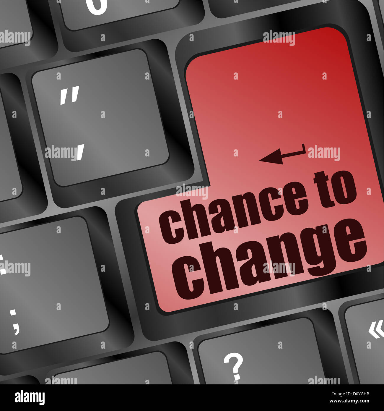 chance to change key on keyboard showing business success Stock Photo ...