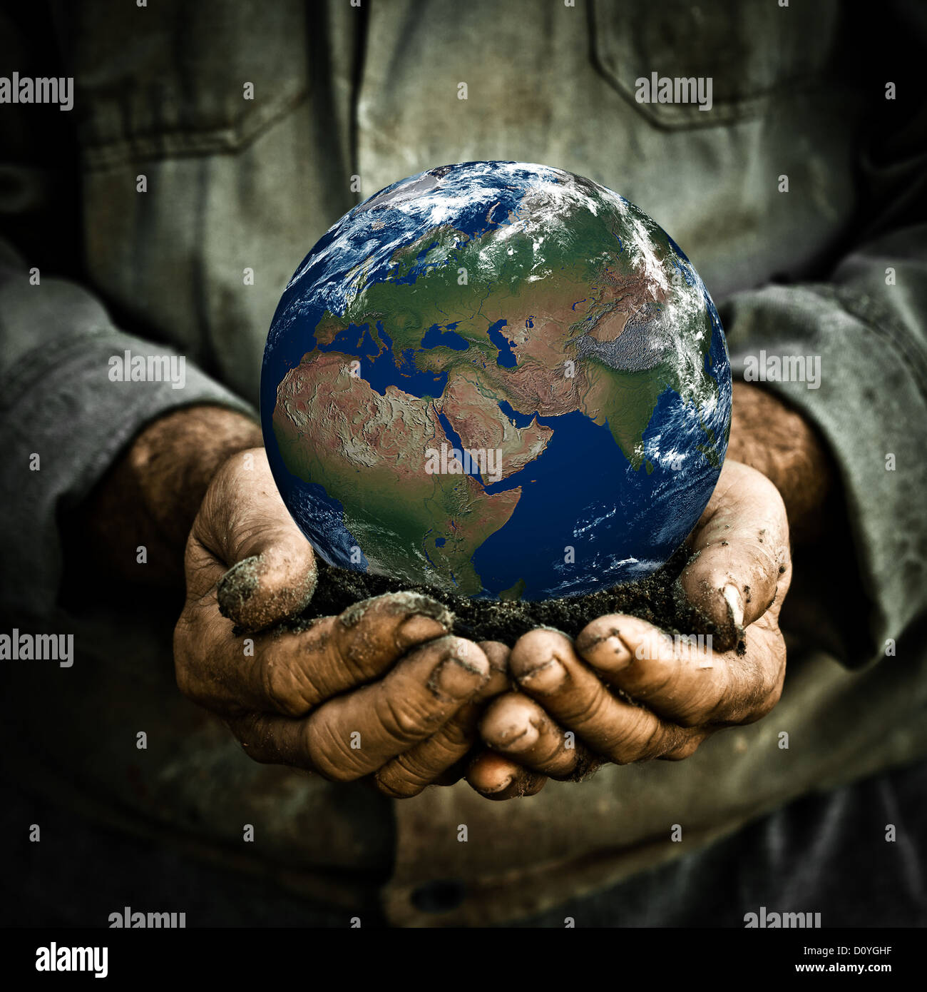 Man holding Earth Stock Photo - Alamy