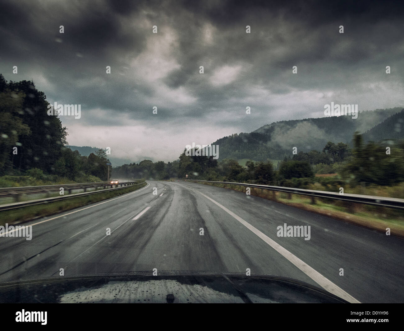 Driving on the motorway,Austria Stock Photo - Alamy