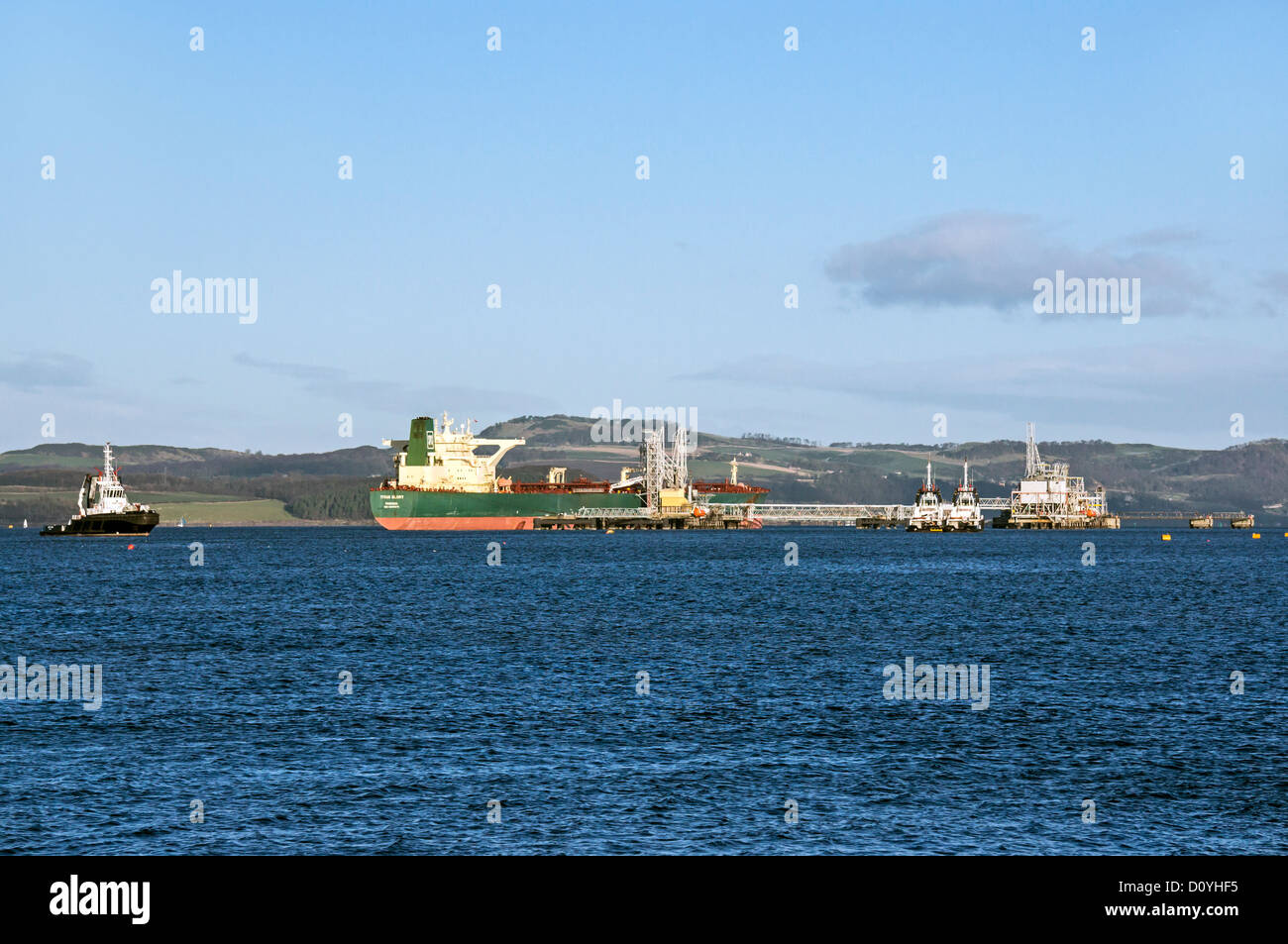Oil tanker Titan Glory moored at Hound Point Oil Terminal on the Firth ...
