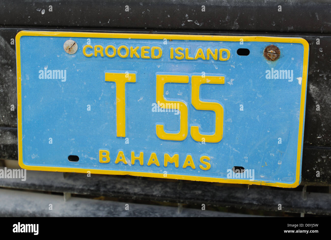 License plate at Crooked Island Bahamas Stock Photo - Alamy