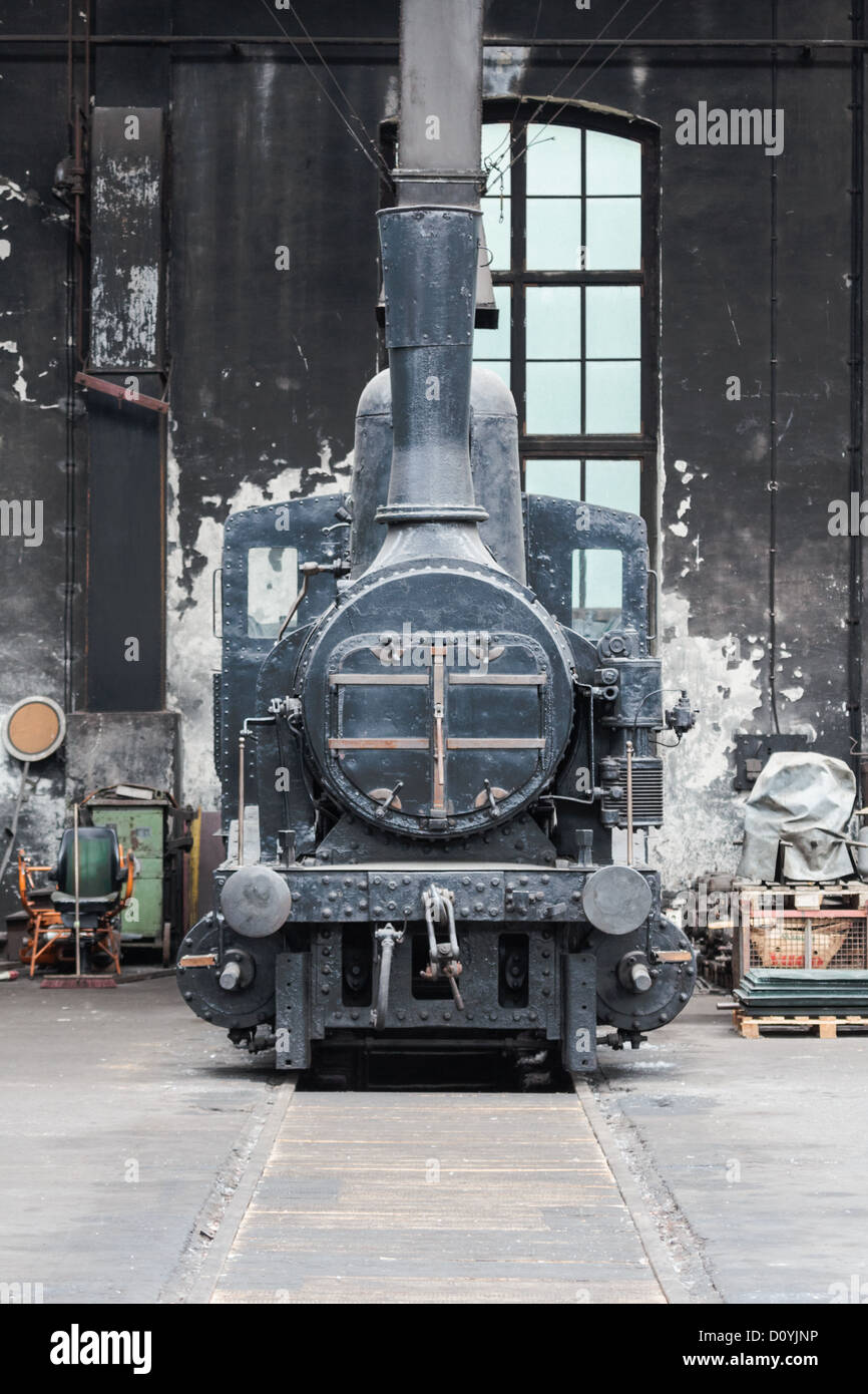 An old steam locomotive in a garage in Austria Stock Photo - Alamy