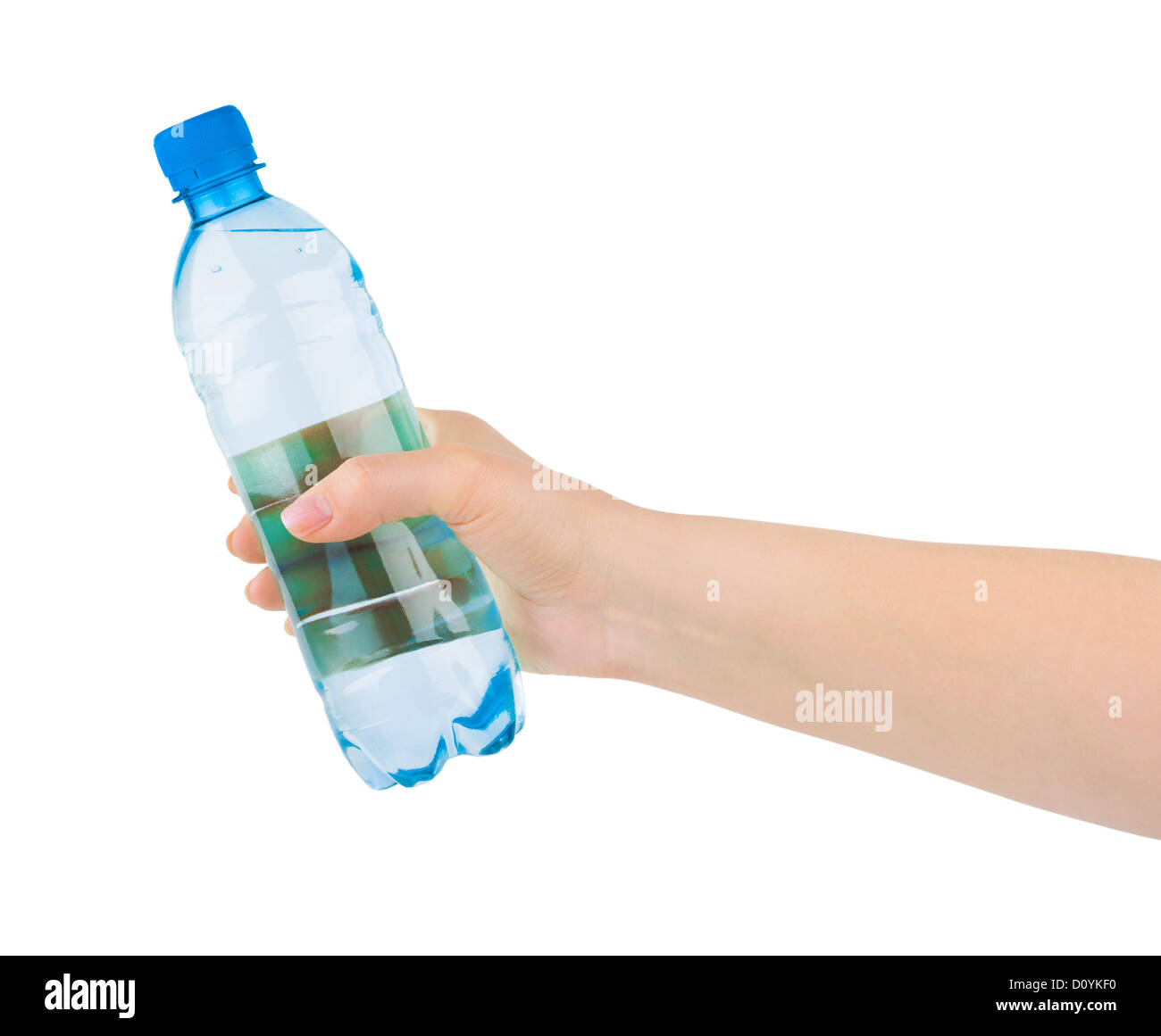 Hand with water bottle Stock Photo - Alamy