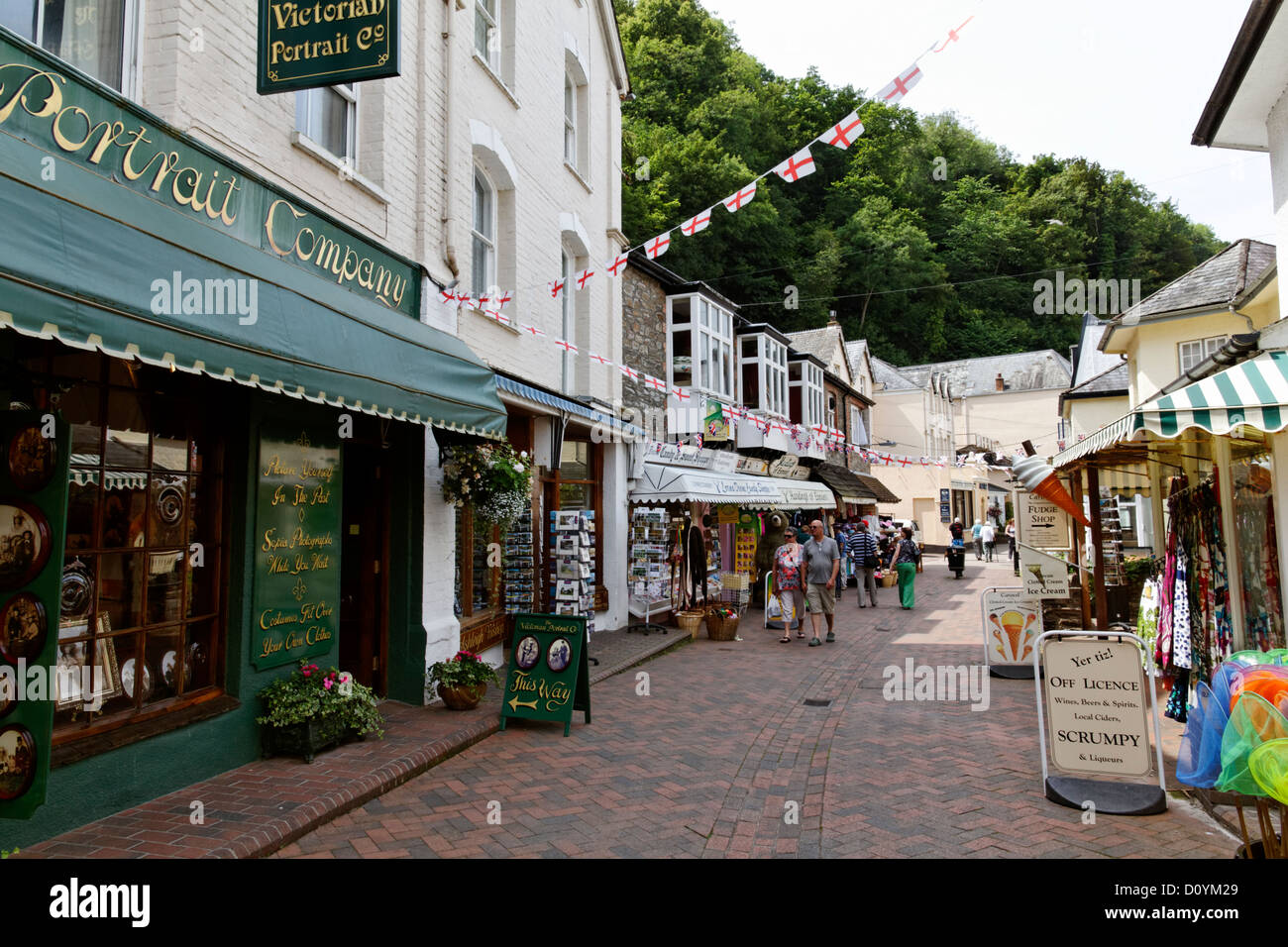 Shops in Lynmouth, Devon, England Stock Photo - Alamy