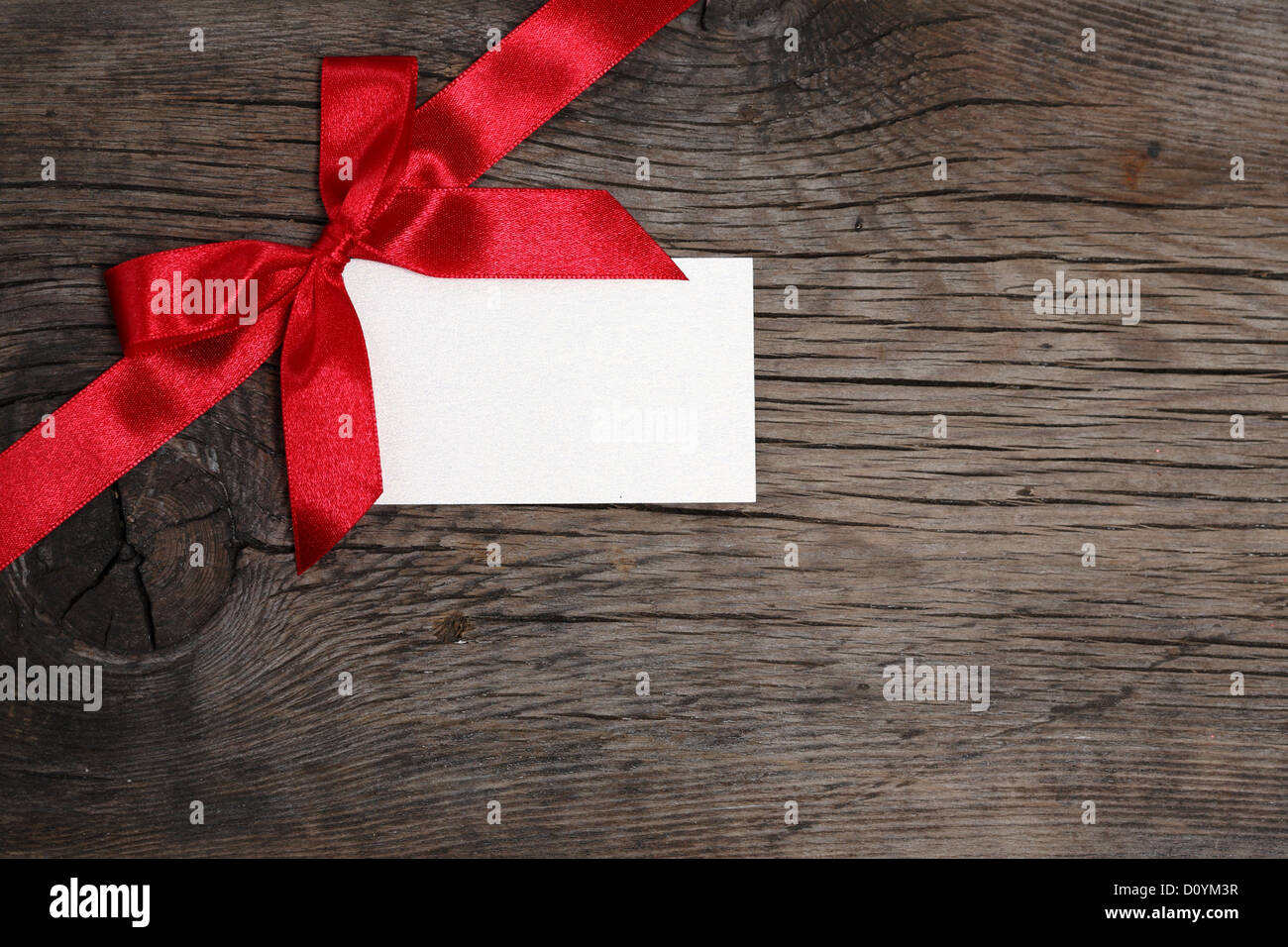 Bow with card Stock Photo - Alamy