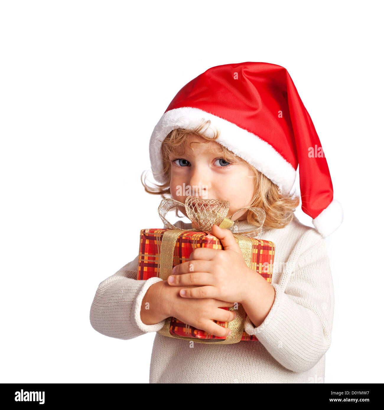 Child holding gift Stock Photo - Alamy