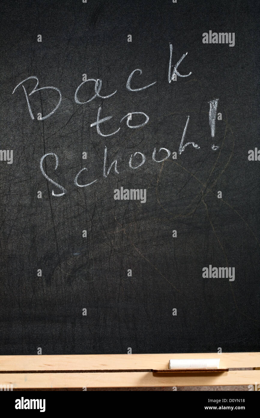 Blackboard with text Stock Photo - Alamy