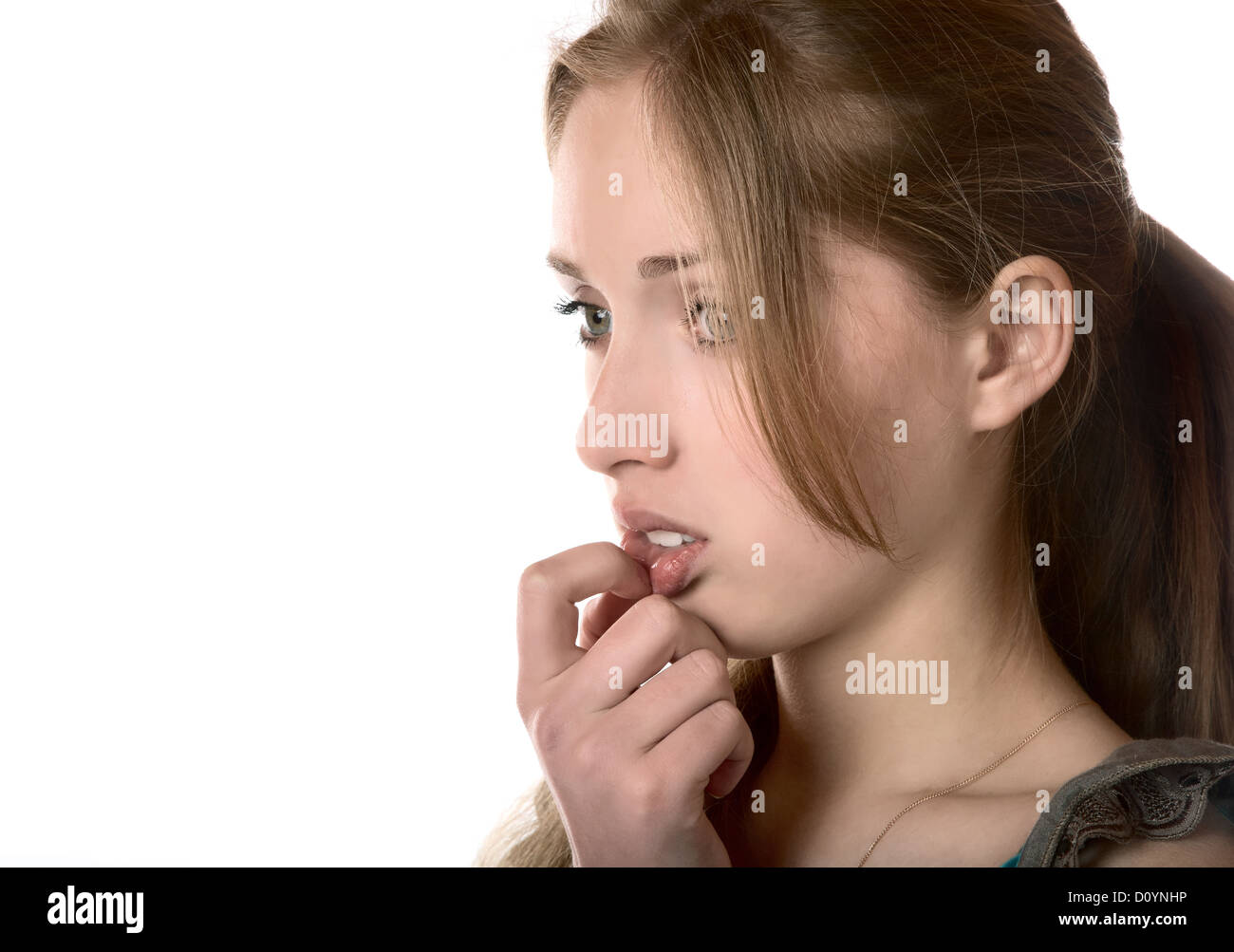 girl in the upset feelings close up Stock Photo - Alamy