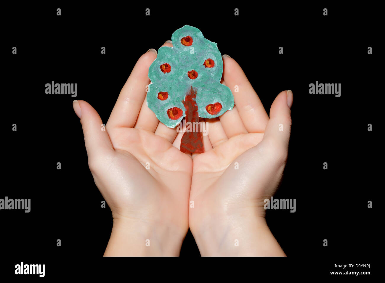 tree in the hands Stock Photo - Alamy