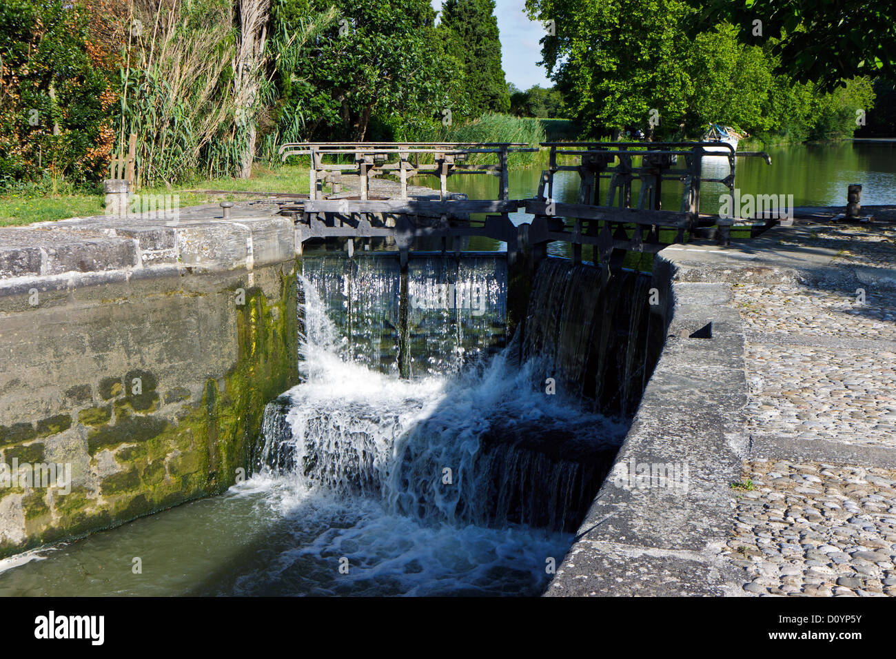 lock on river Stock Photo - Alamy