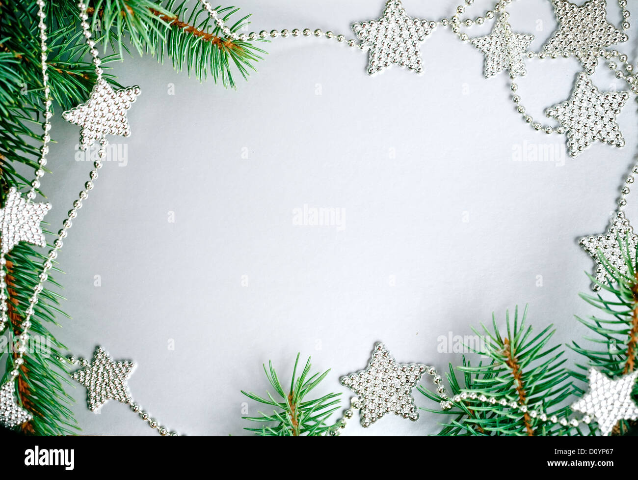 Christmas frame from branch and stars Stock Photo - Alamy