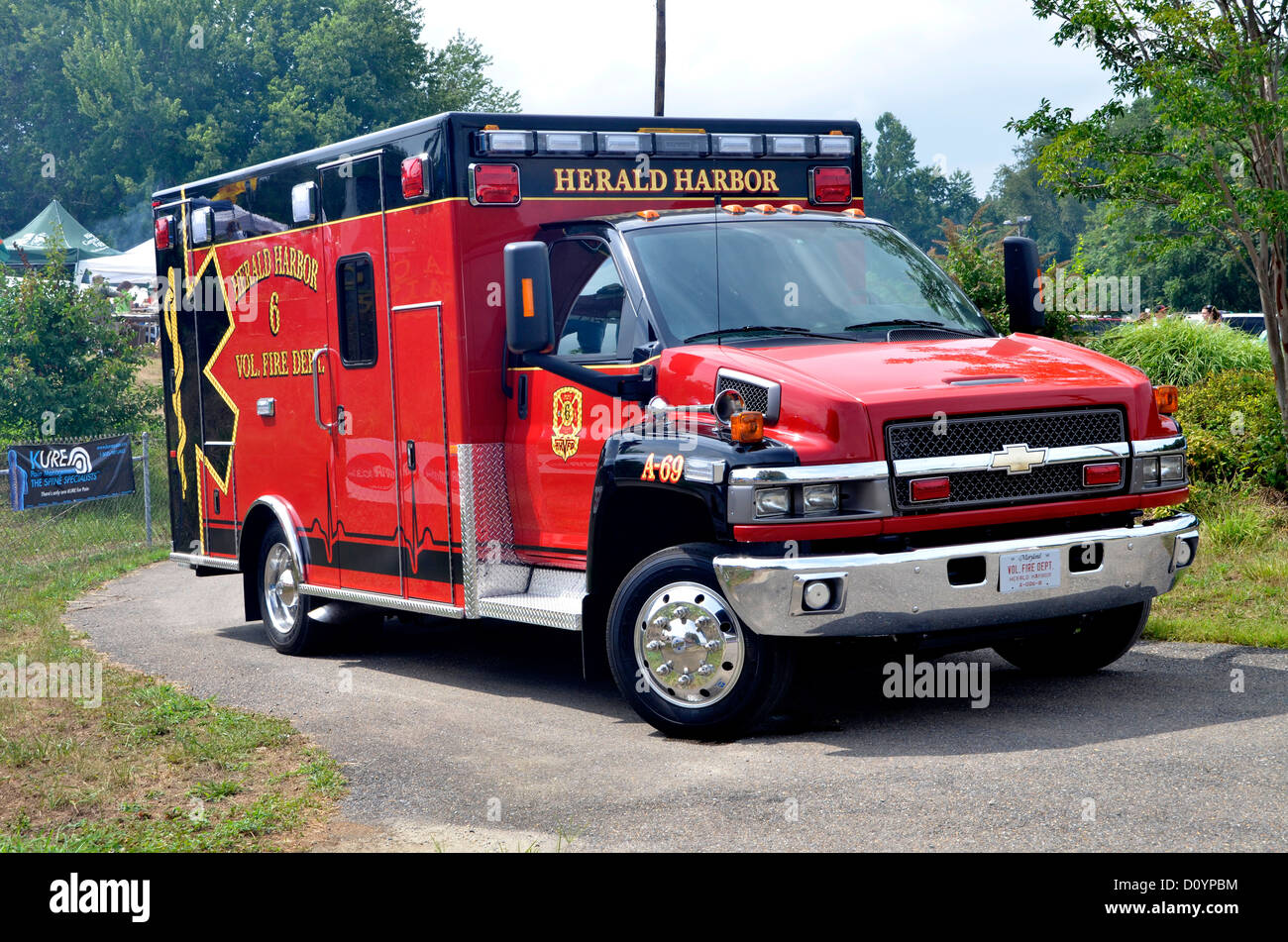 ambulance from Herald Harbor Volunteer Fire Department Stock Photo - Alamy