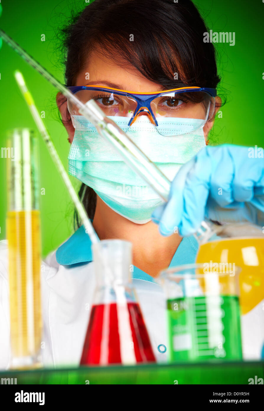 scientist in laboratory with test tubes Stock Photo - Alamy