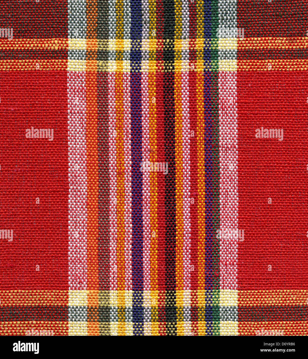 Red and yellow square fabric pattern background Stock Photo - Alamy