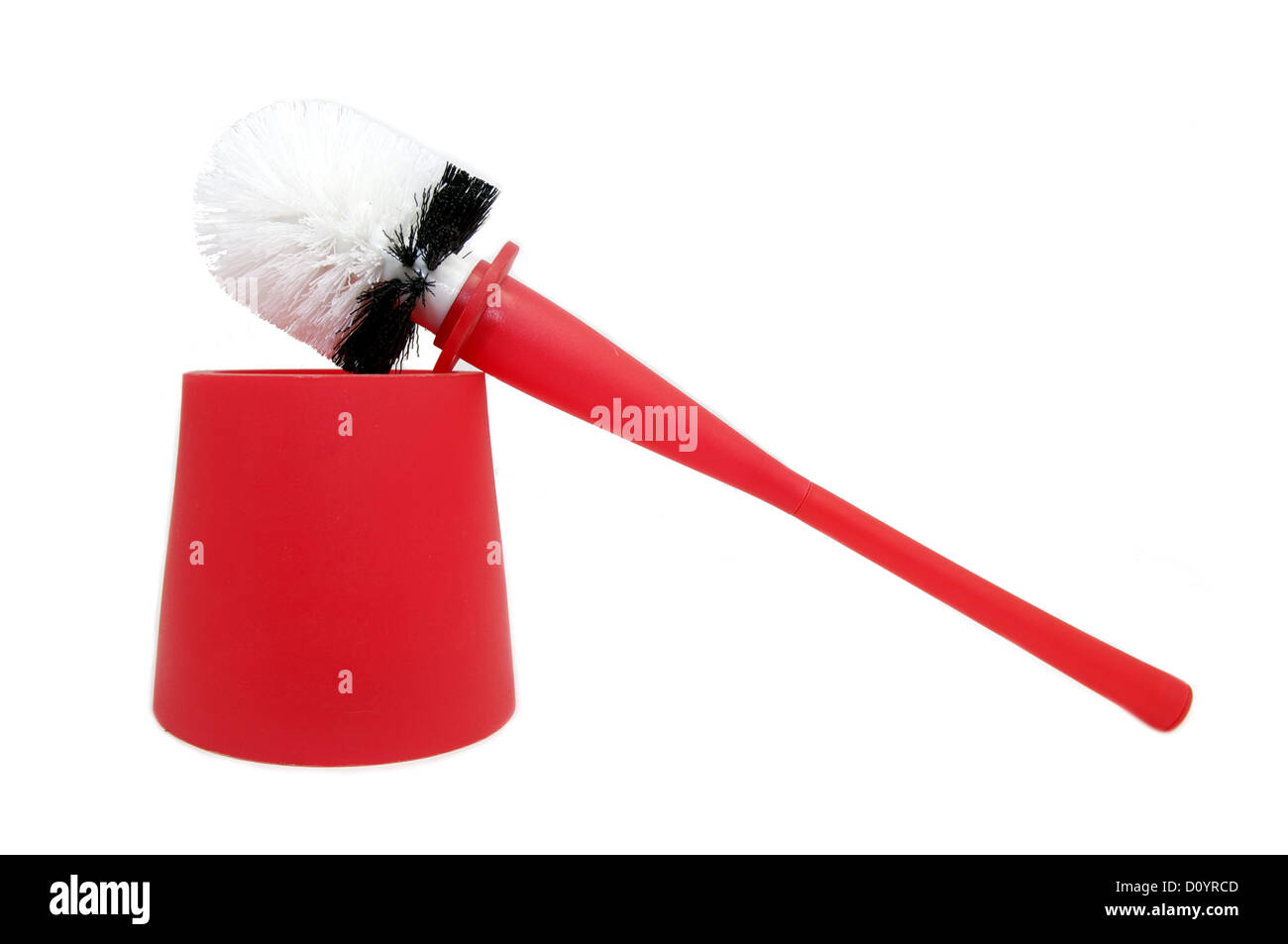 Cleaning brush red handle Cut Out Stock Images & Pictures - Alamy