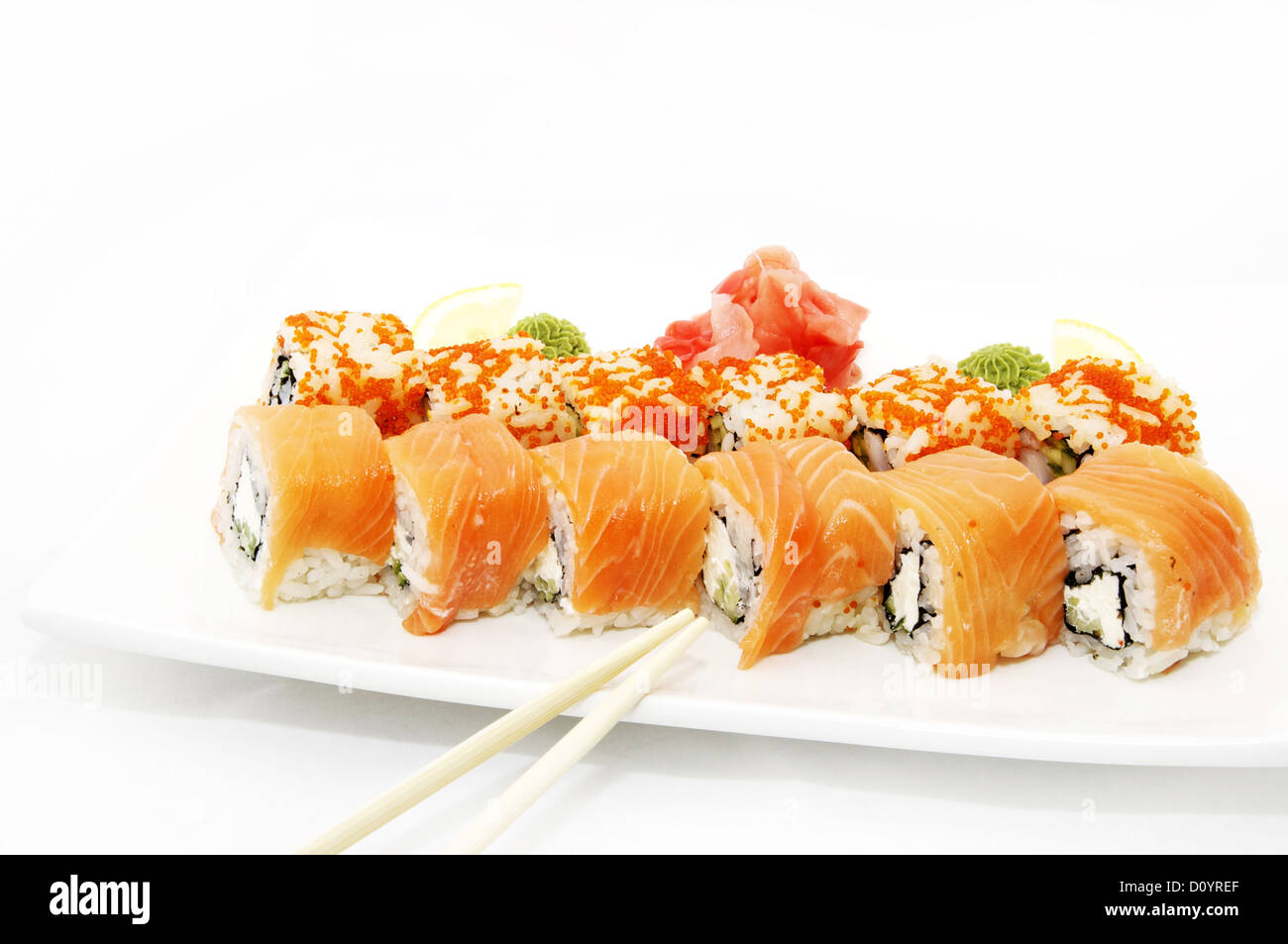 sushi with flying fish roe Stock Photo - Alamy