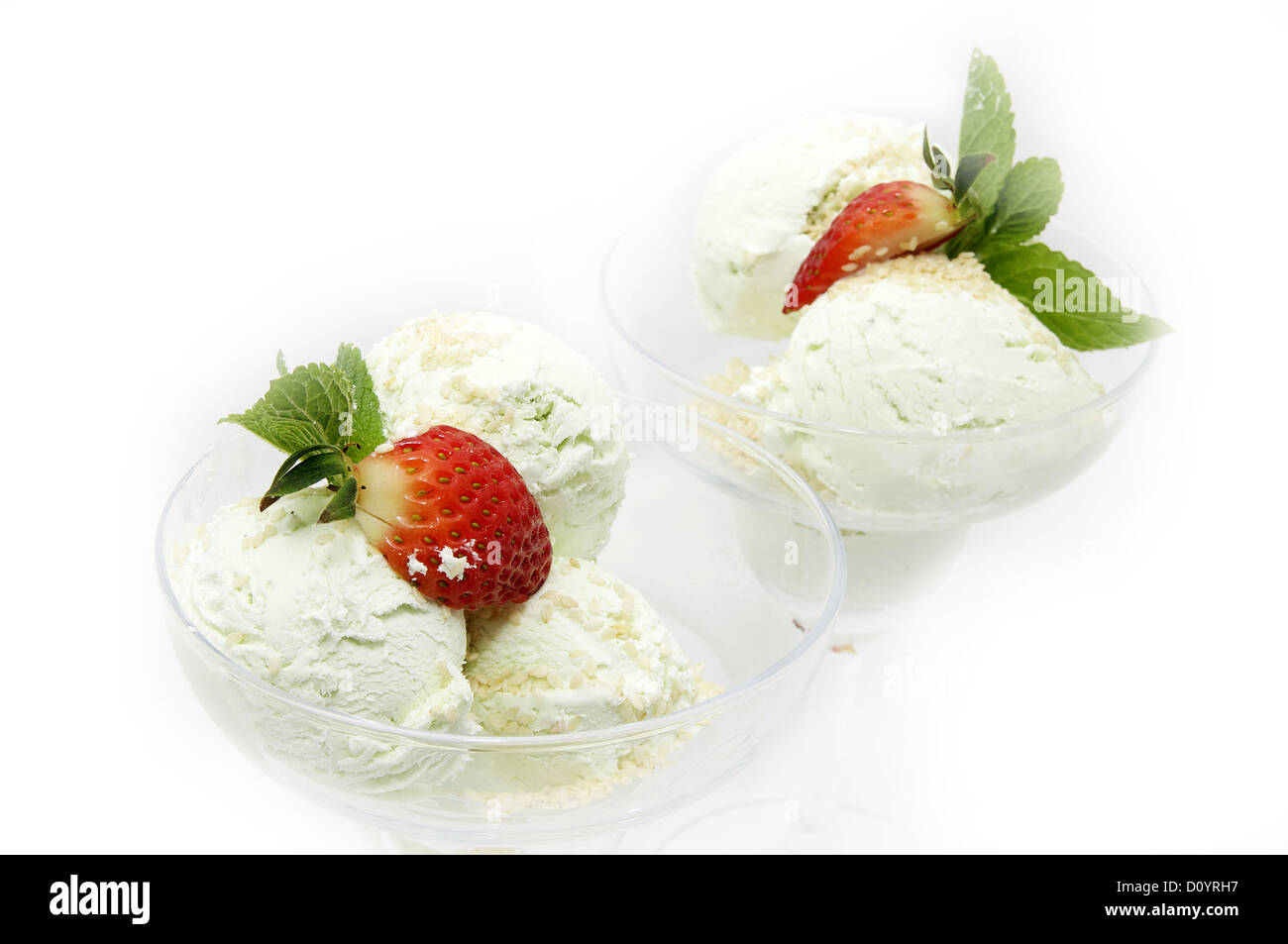 two cups of ice cream Stock Photo - Alamy