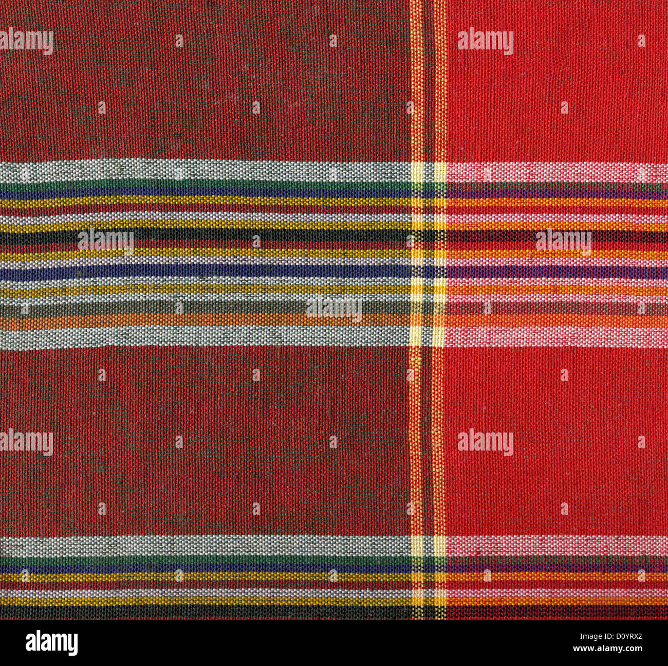 Red and yellow square fabric pattern background Stock Photo - Alamy