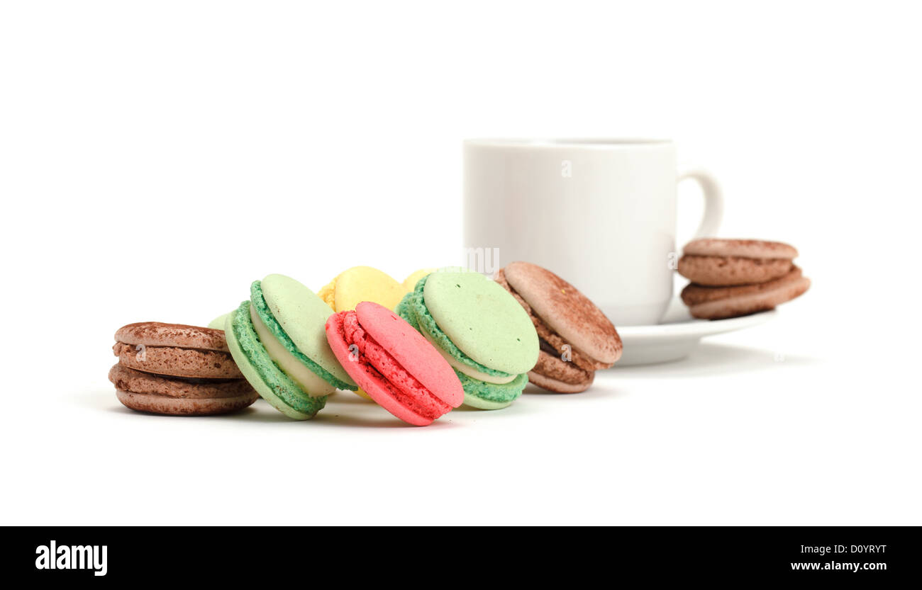 Macaron cup coffee Cut Out Stock Images & Pictures - Alamy