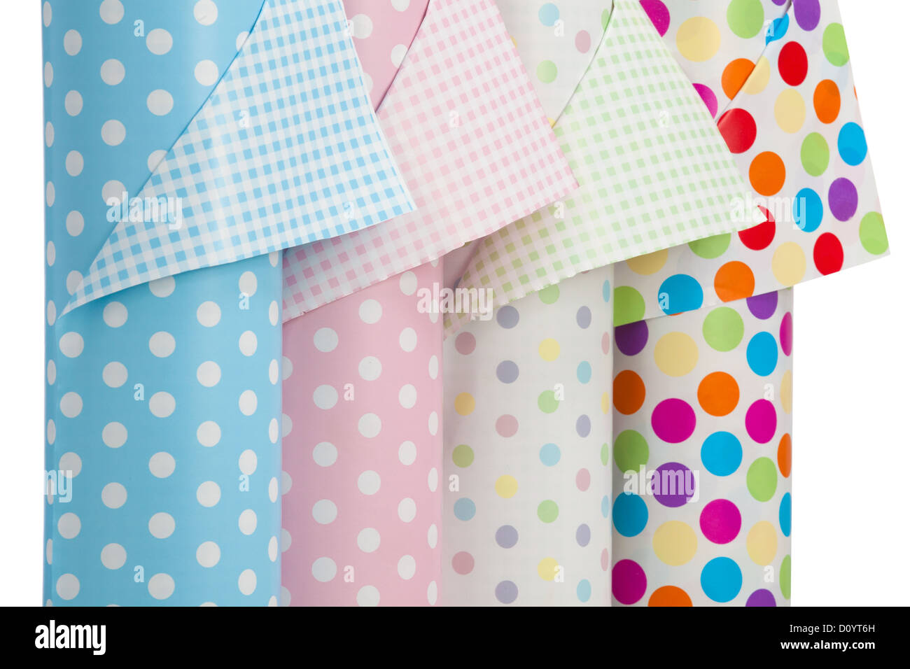 Childrens blue pink and multi coulored polka dot birthday celebration ...