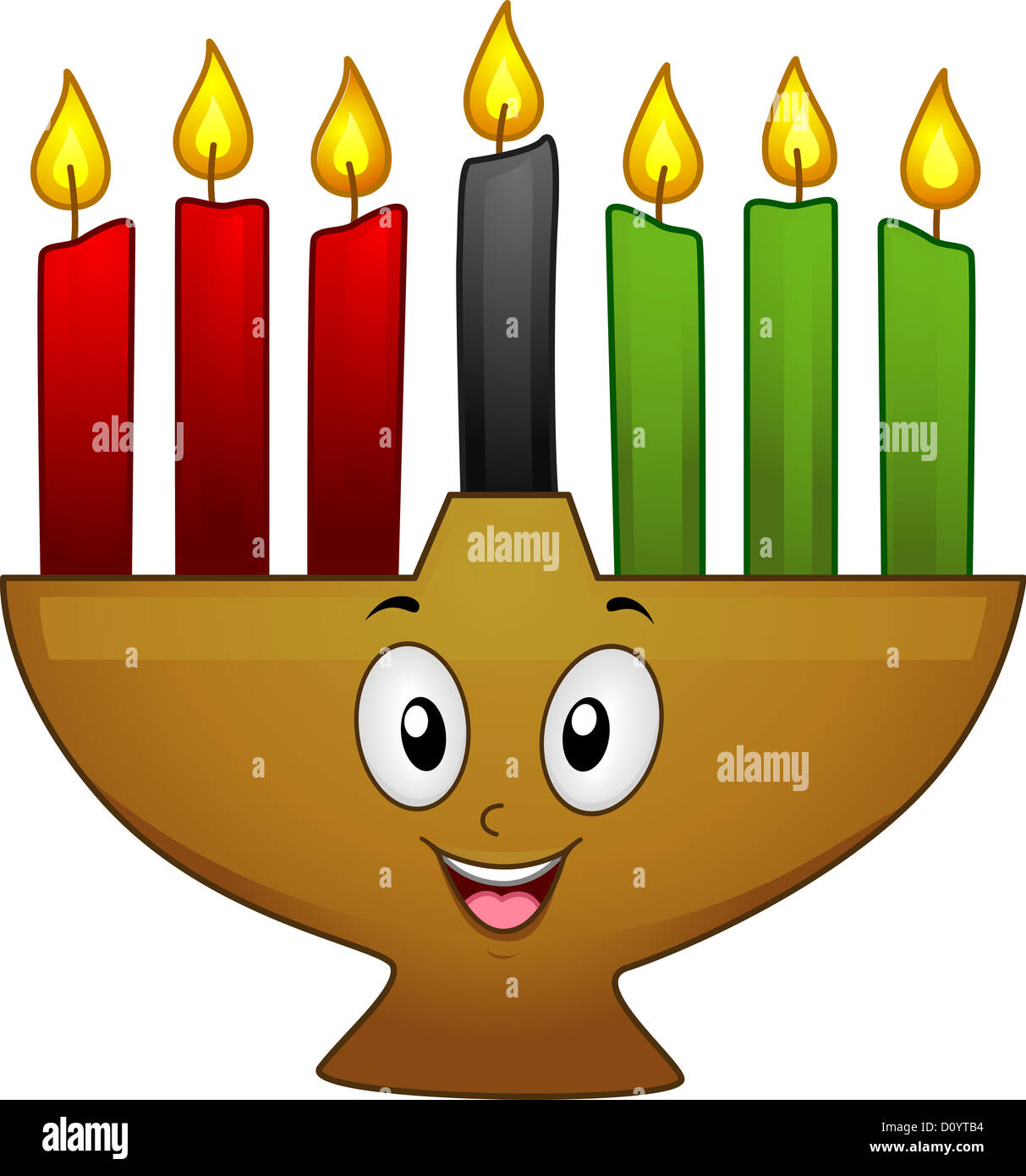 Mascot Illustration of a Kinara with Lit Candles in Celebratiion of ...
