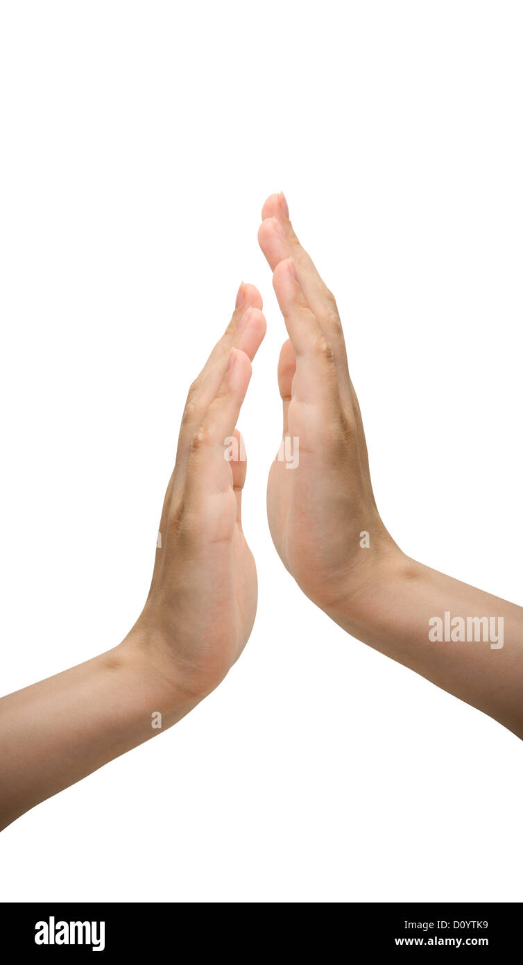 Male female caucasian hands Cut Out Stock Images & Pictures - Alamy