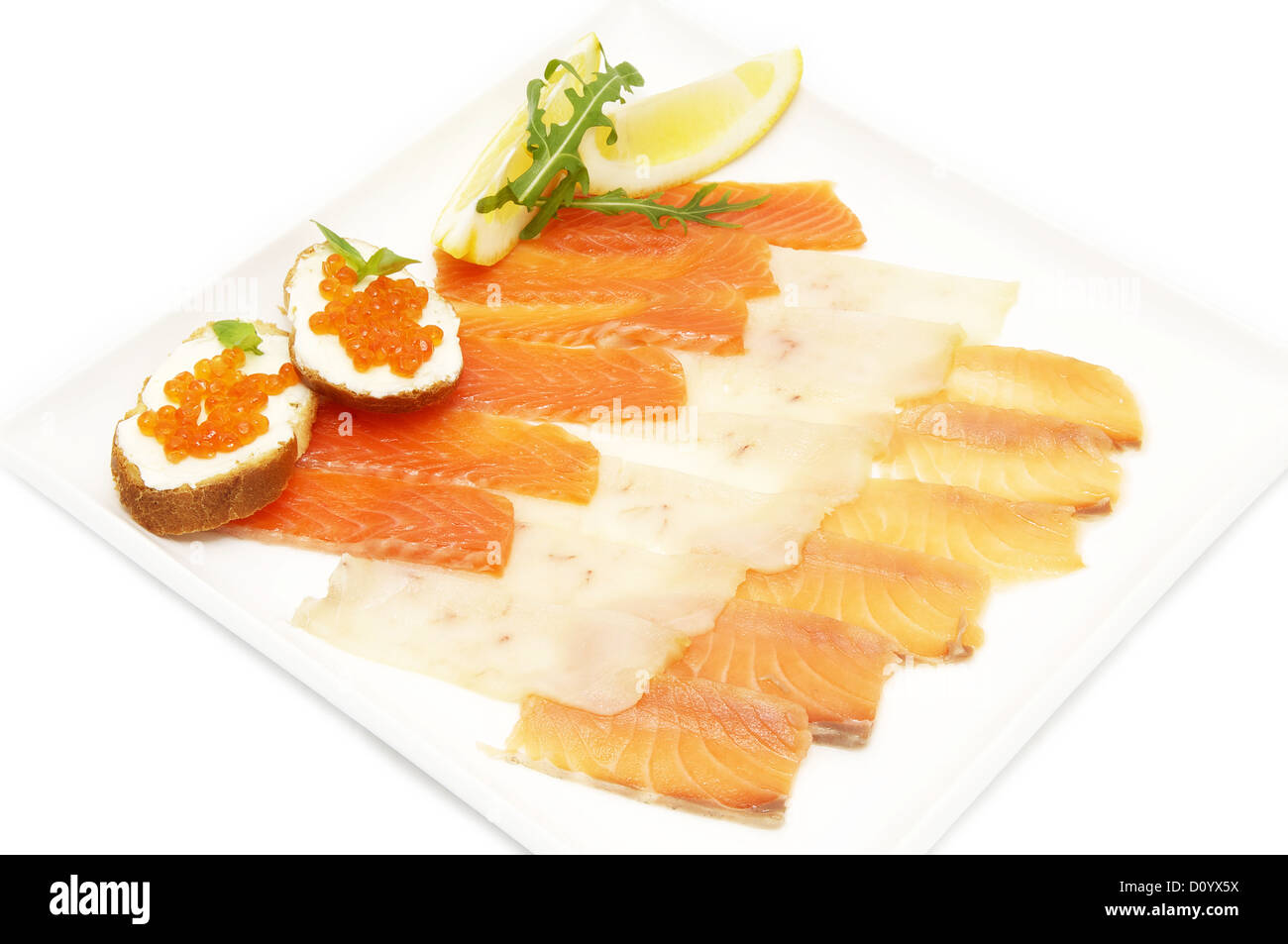fish and sandwiches with caviar Stock Photo - Alamy