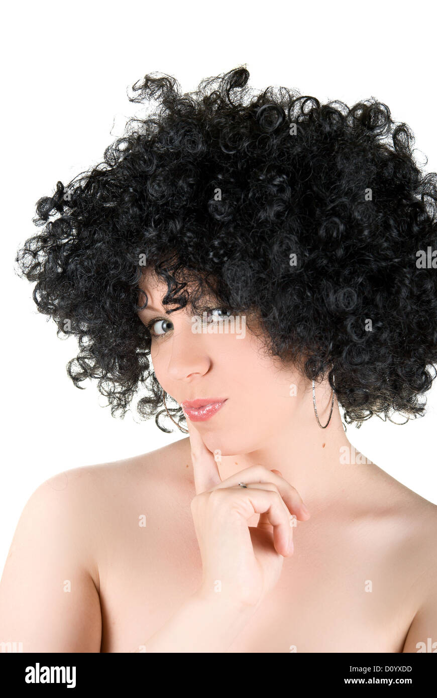 Pretty young frizzy Stock Photo - Alamy