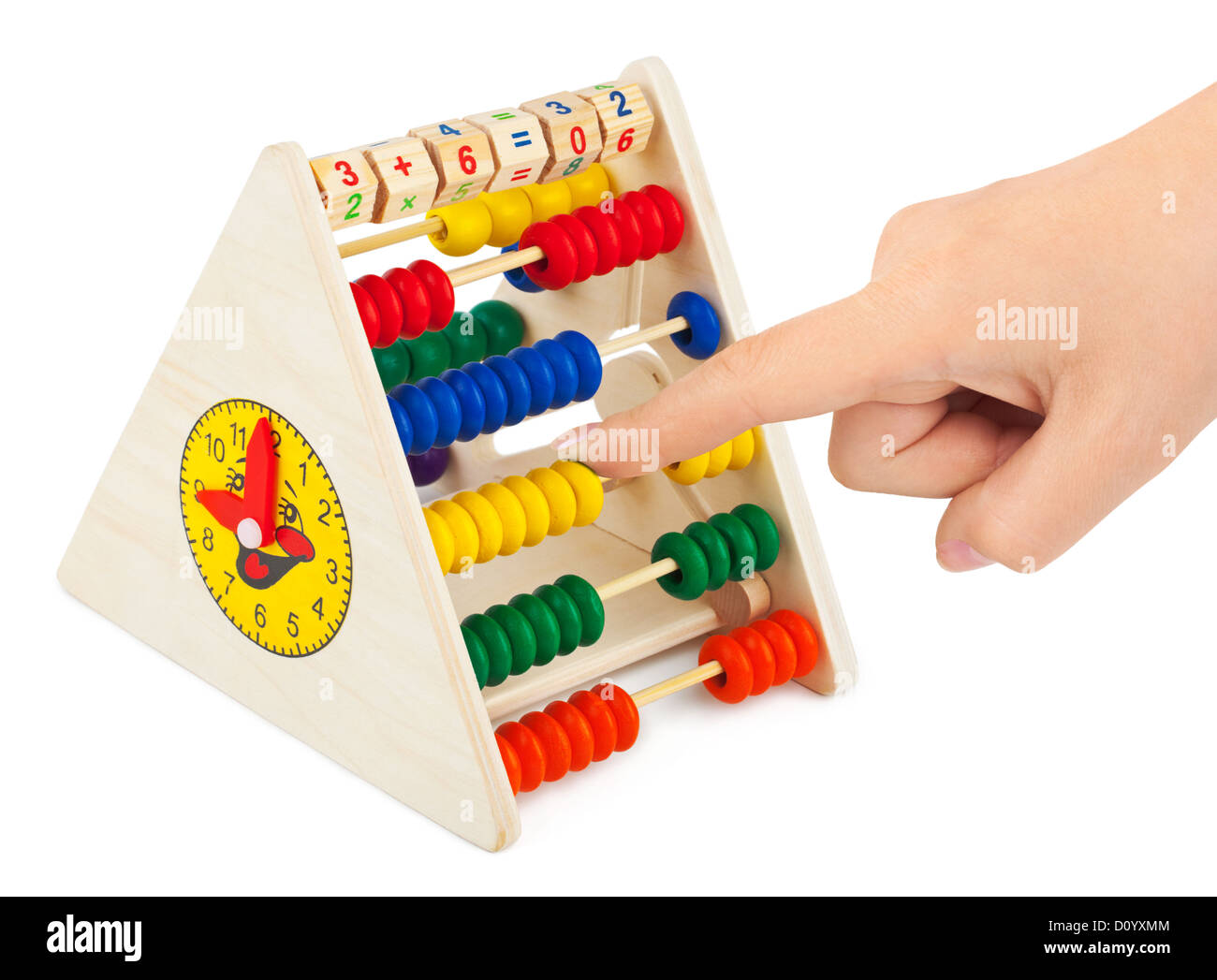 Hand and abacus Stock Photo - Alamy