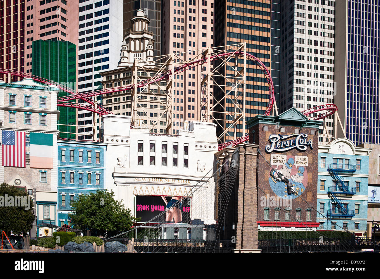 Confused jumble of buildings on the strip, Las Vegas Stock Photo - Alamy