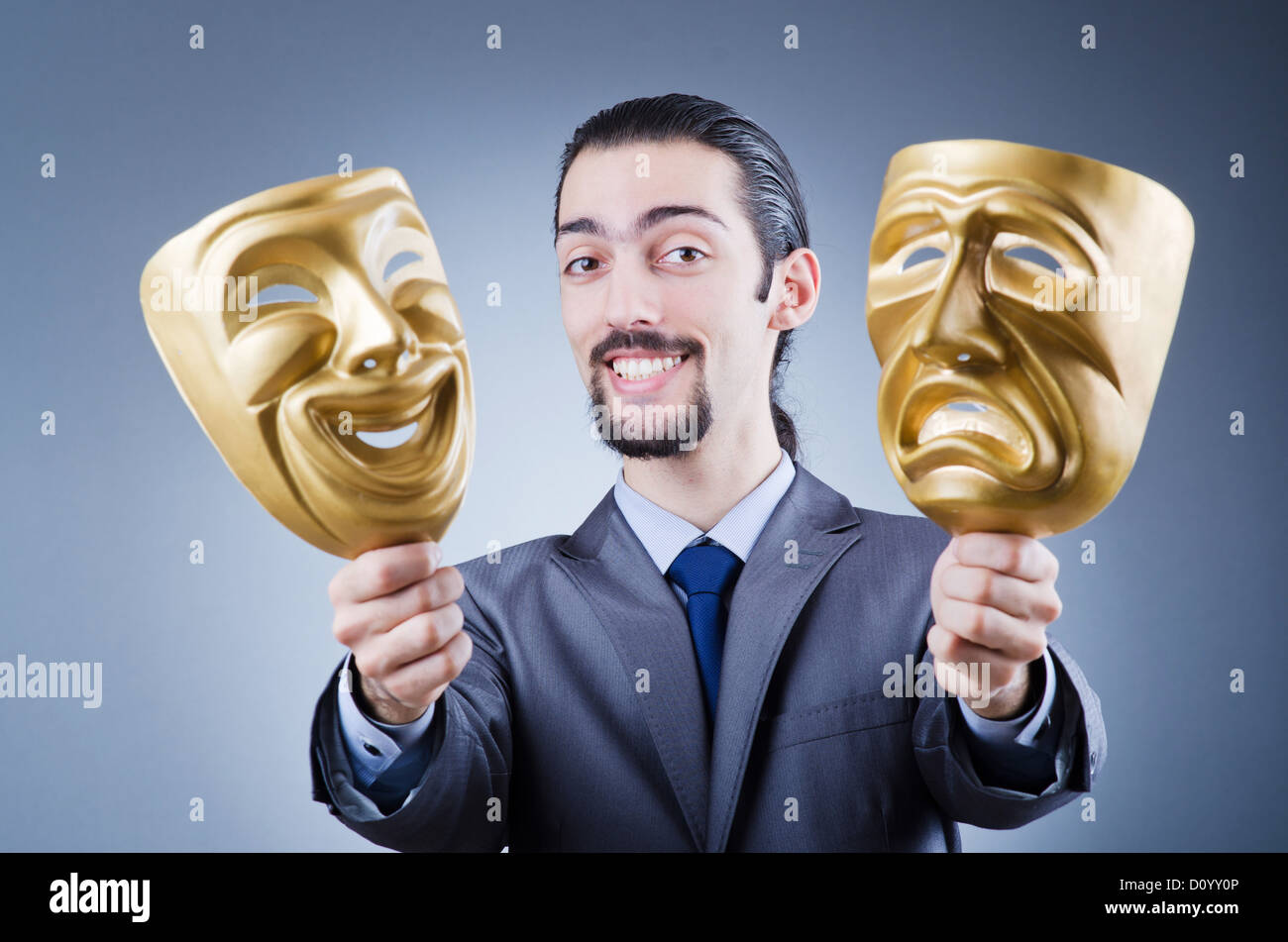 Businessman with mask concealing his identity Stock Photo - Alamy