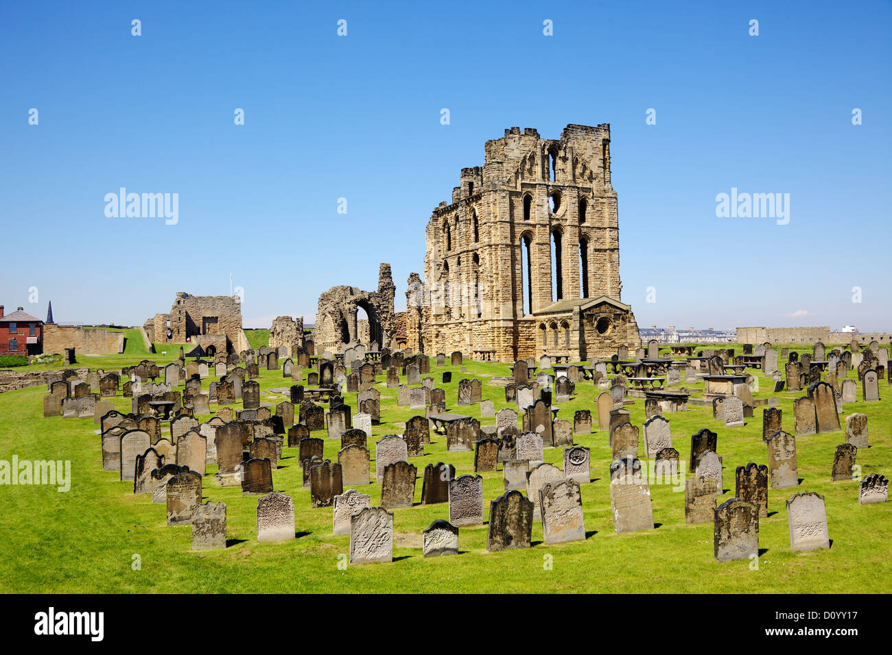 Tynemouth Castle and Priory, near Newcastle, overlooks the North Sea ...