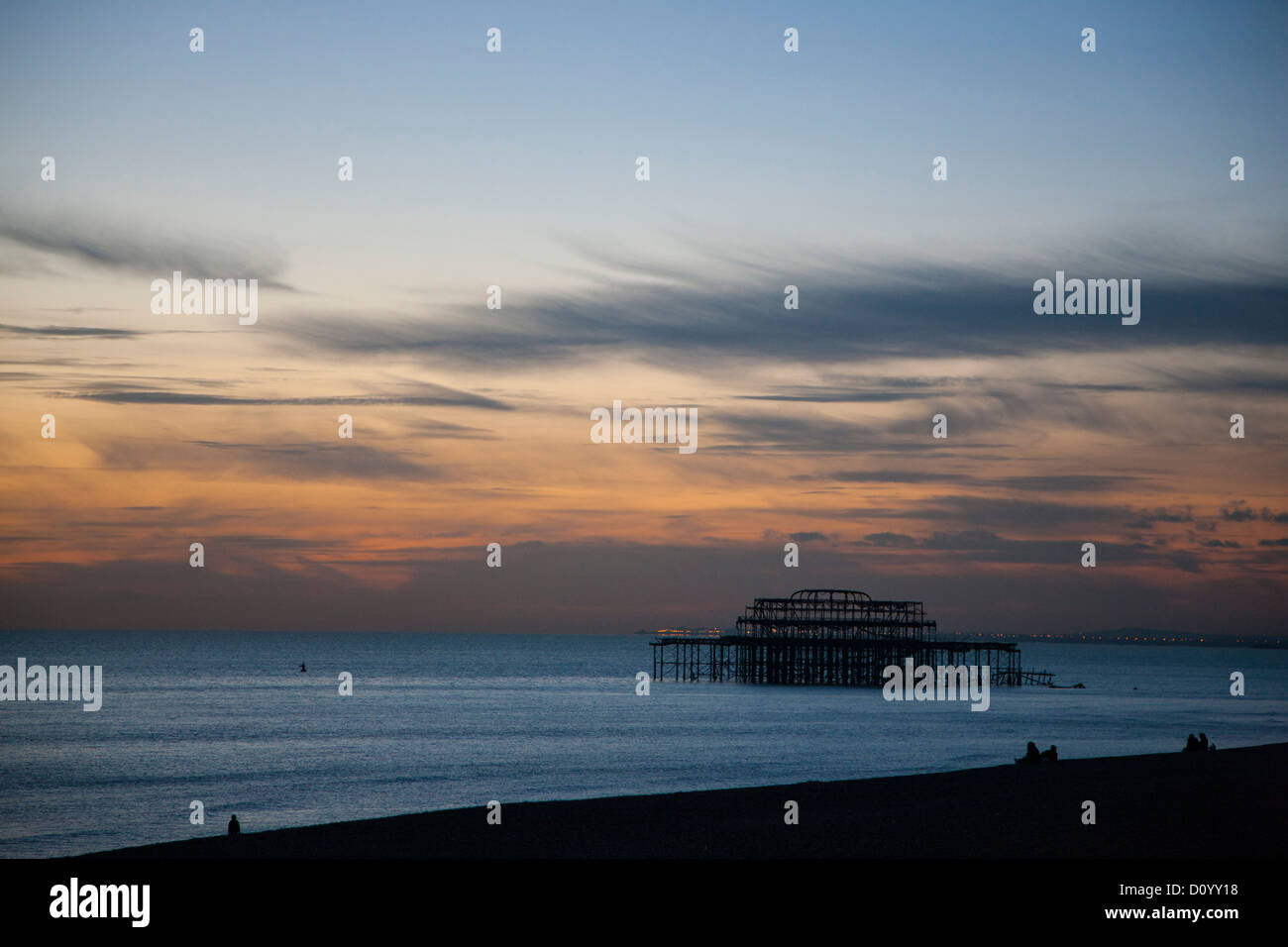 Brighton winter coastal sunset Stock Photo - Alamy