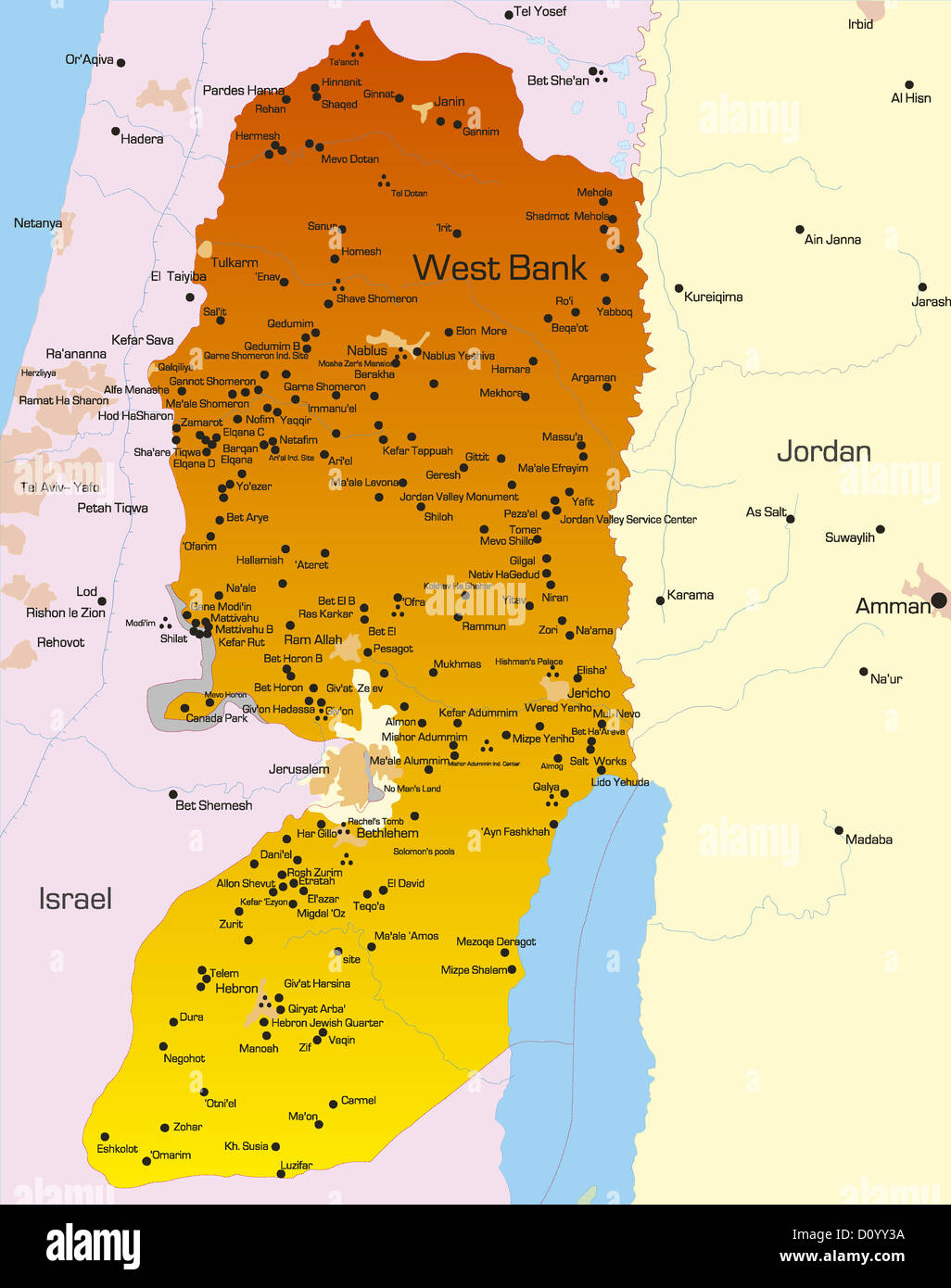 Israel, west bank, map hi-res stock photography and images - Alamy