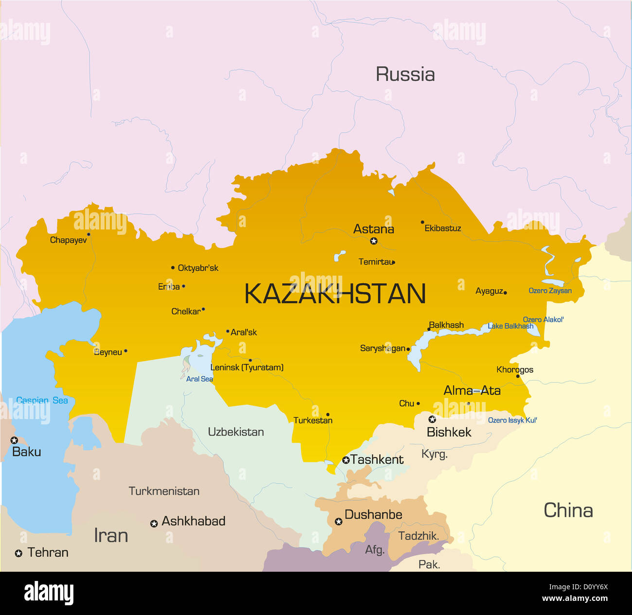 Kazakhstan Map Vector Stock Photos & Kazakhstan Map Vector Stock Images ...