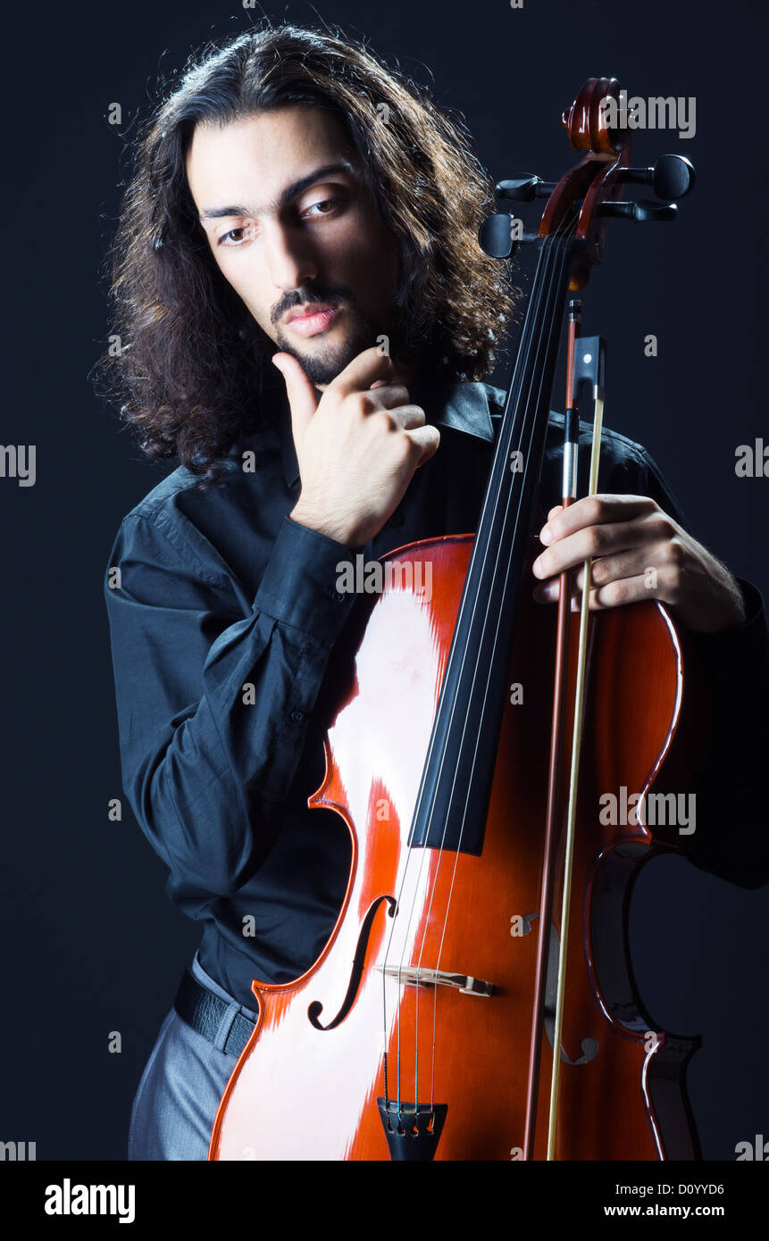Man playing the cello Stock Photo - Alamy