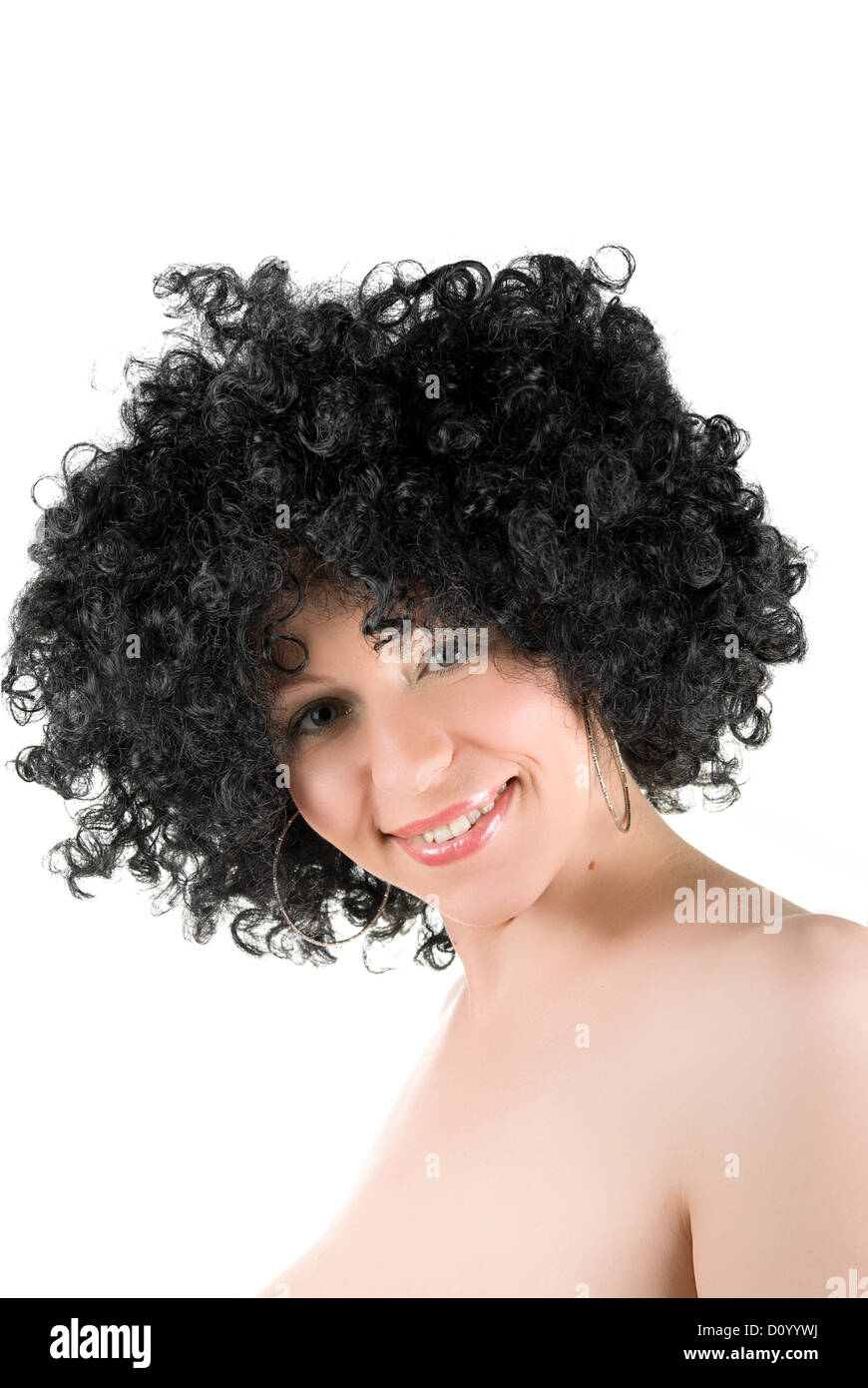 Frizzy hairstyle woman hi-res stock photography and images - Alamy