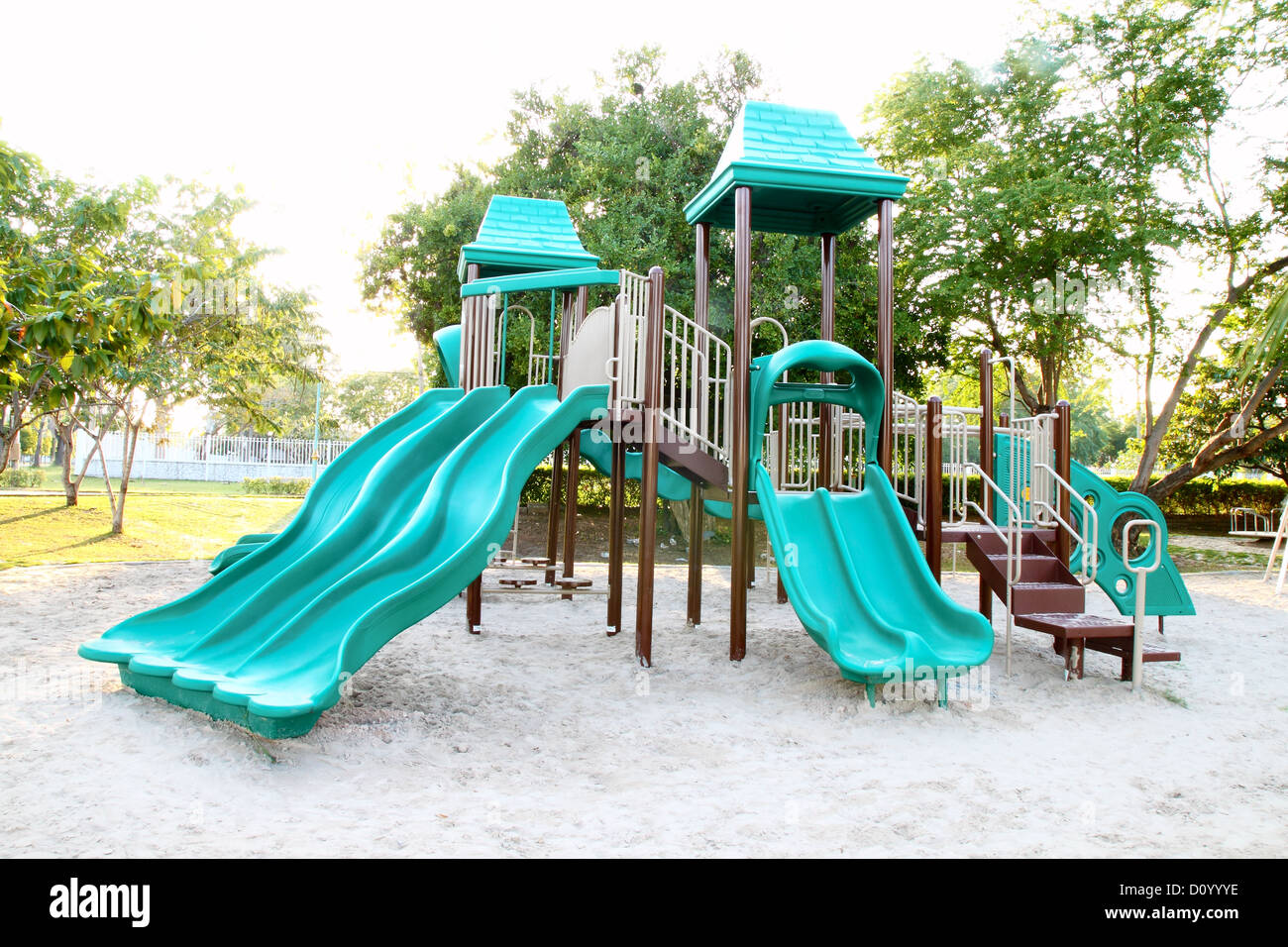 playground without children in the park Stock Photo - Alamy