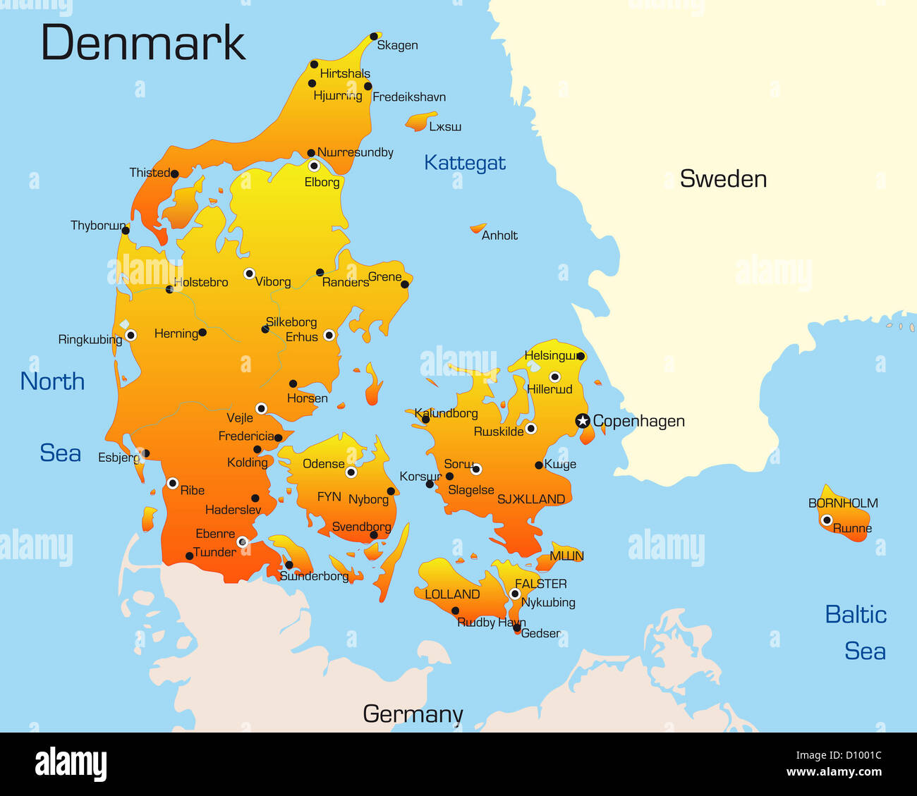 Old map of sweden and denmark hi-res stock photography and images - Alamy