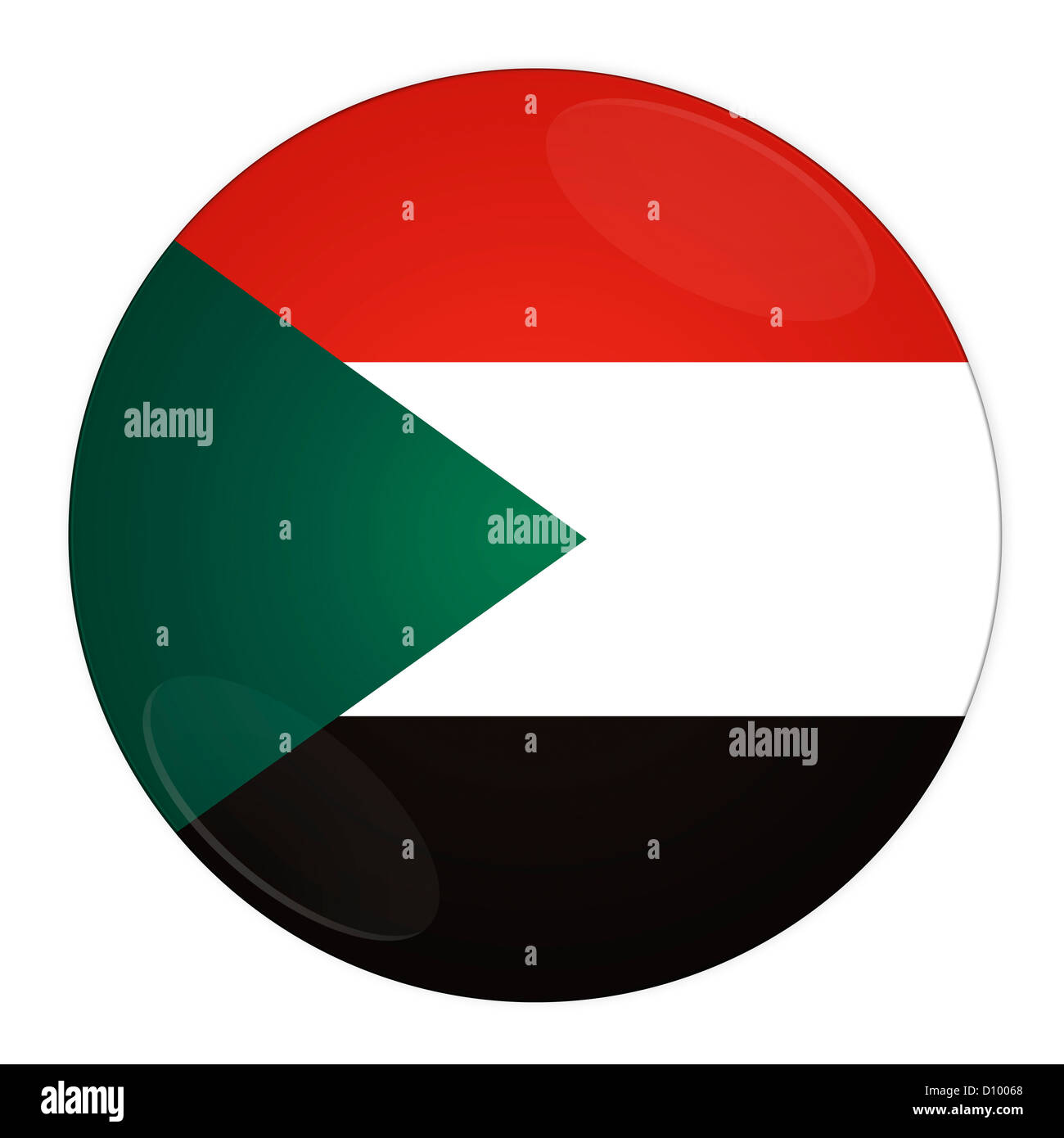 Sudan button with flag Stock Photo - Alamy