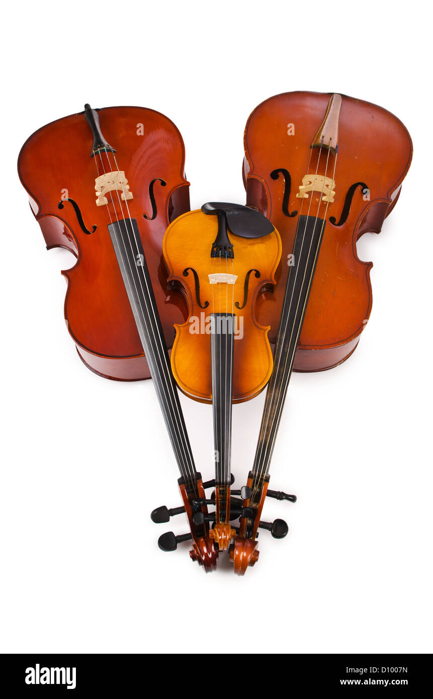 Musical instruments isolated on white Stock Photo - Alamy