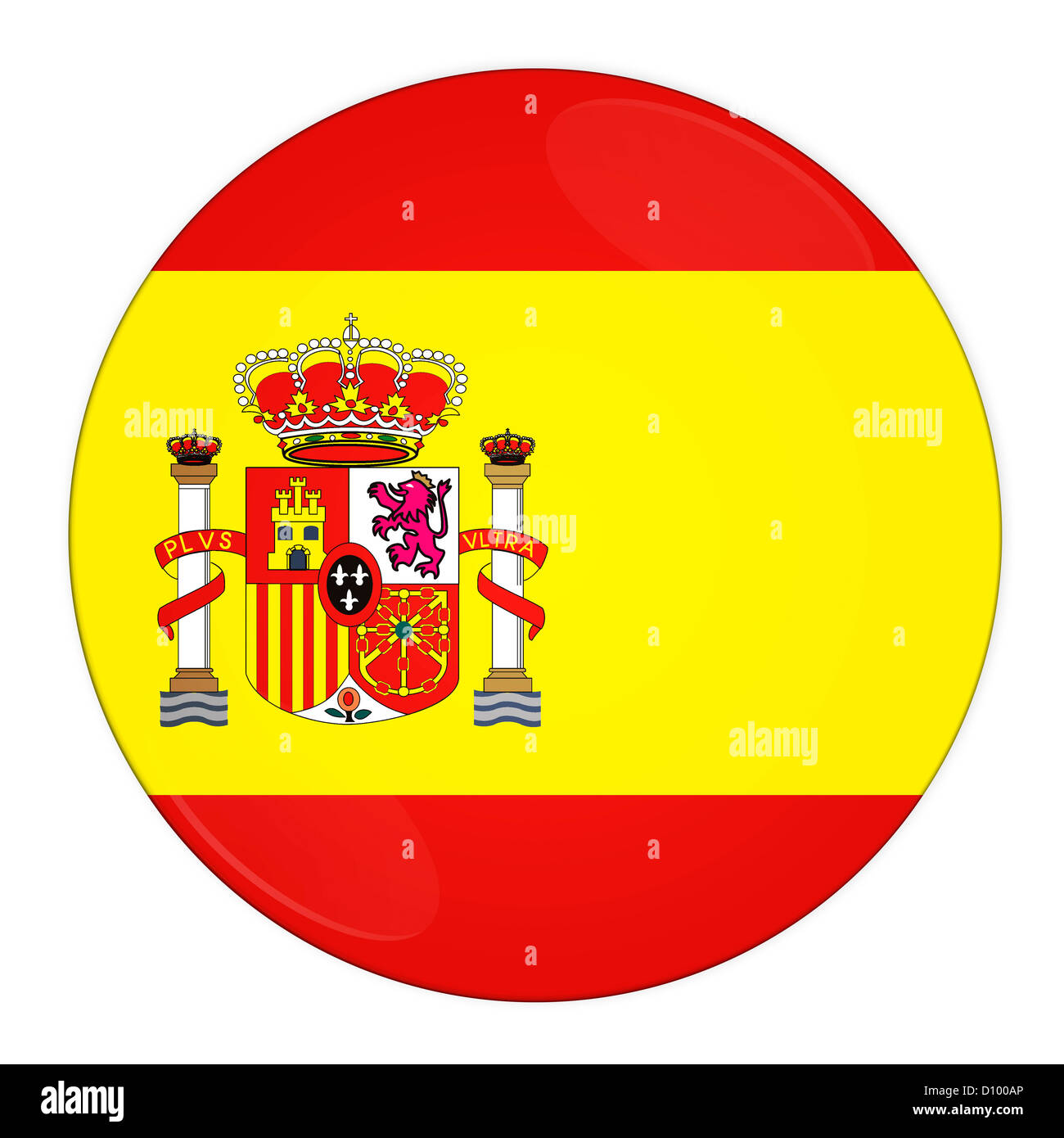 Spain button with flag Stock Photo - Alamy