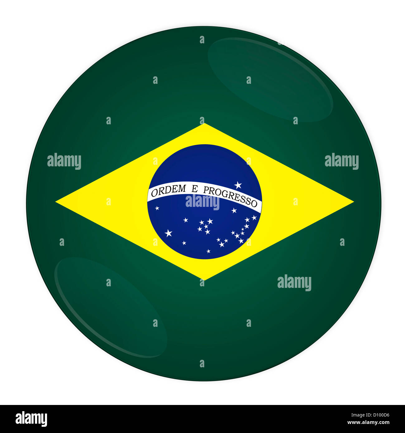 Brazil button with flag Stock Photo - Alamy