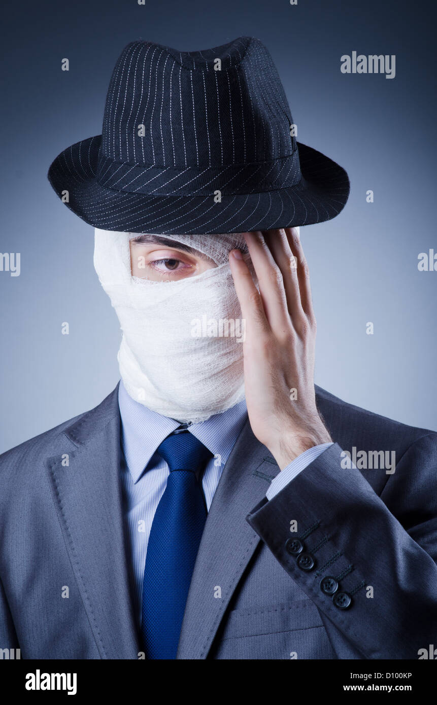 Man covered in medical bandages Stock Photo - Alamy